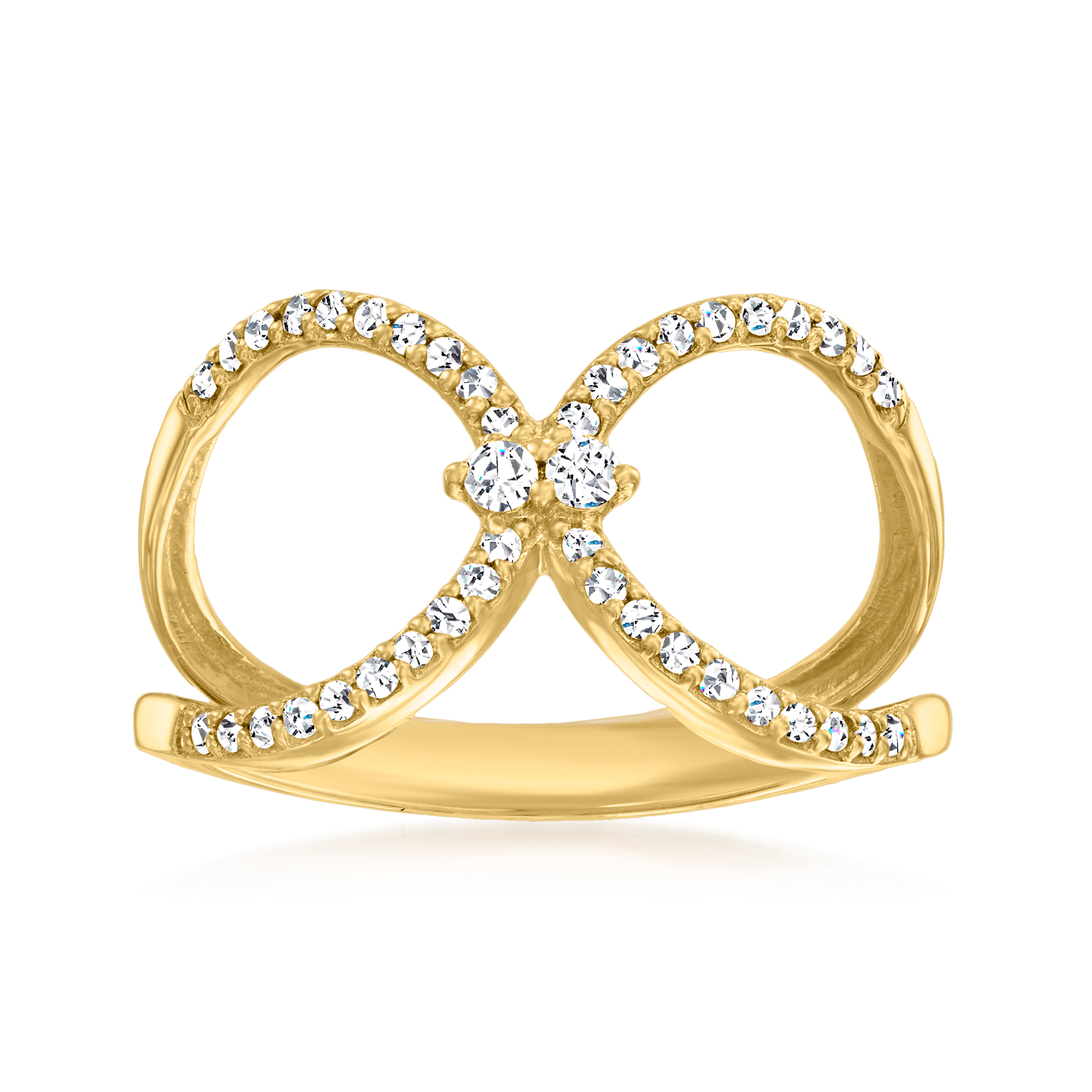 .25 ct. t.w. Diamond Double-Loop Ring in 14kt Yellow Gold | Ross-Simons