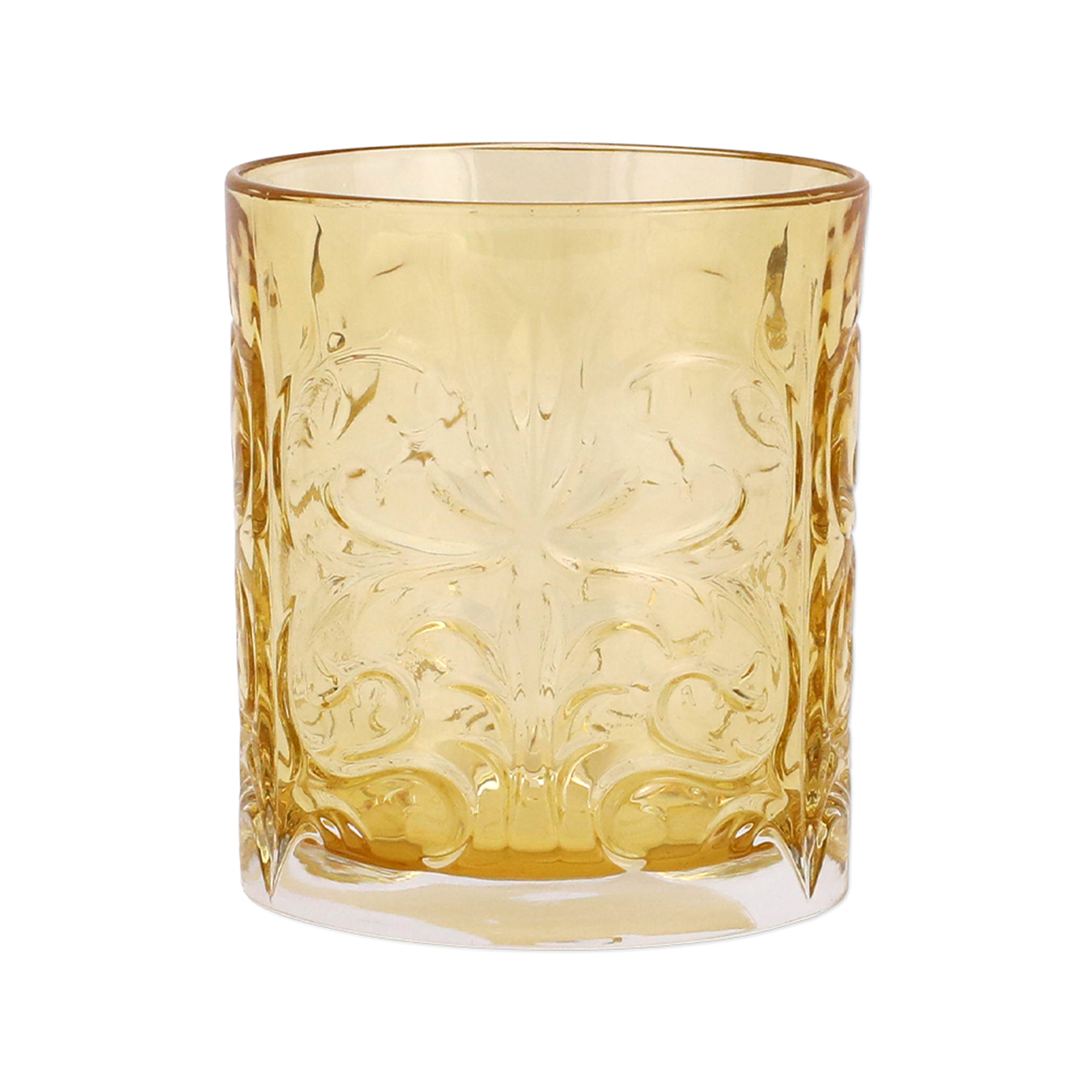 Vietri "Barocco" Amber Double Old-Fashioned Glass from Italy | Ross-Simons
