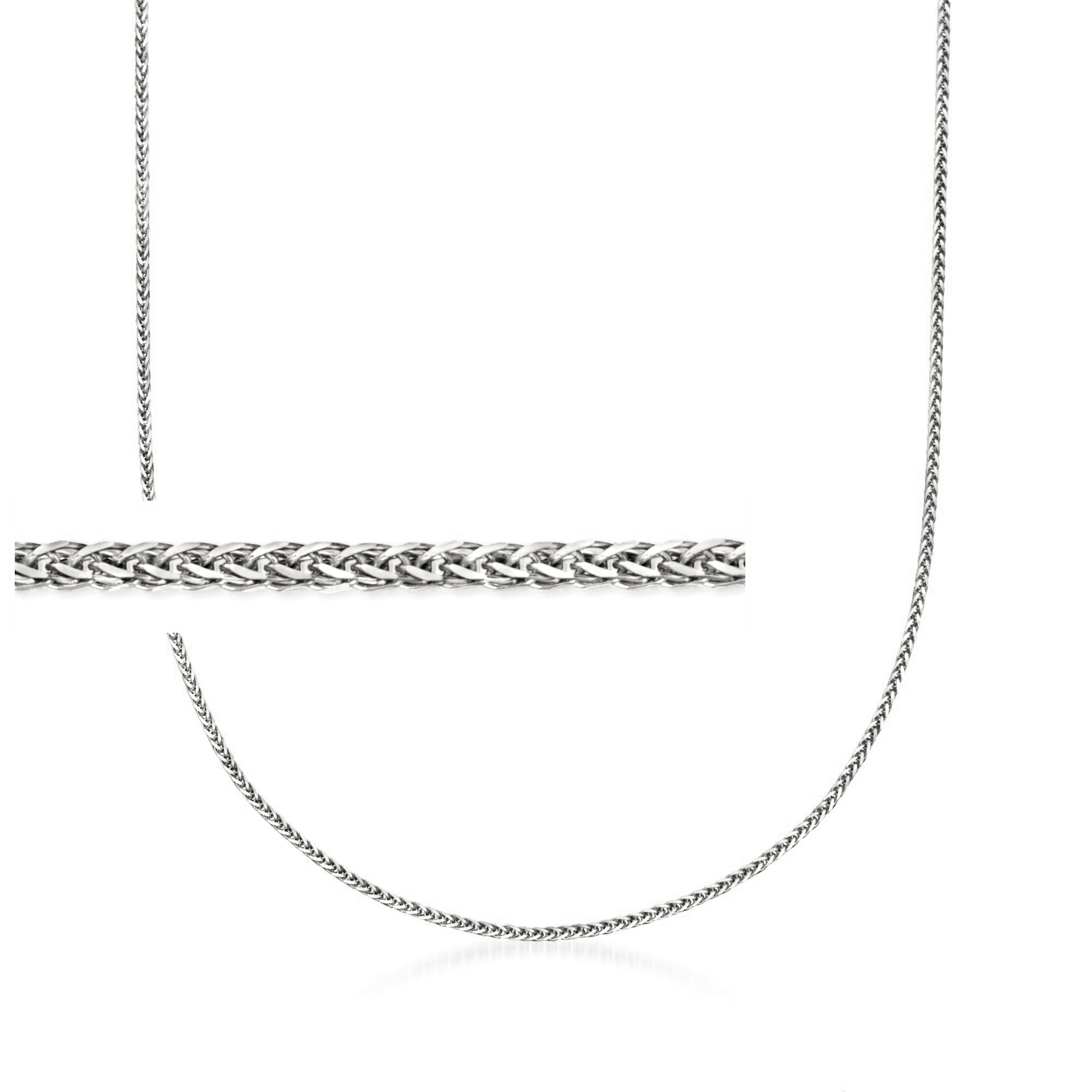 1mm 14kt White Gold Adjustable Wheat-Chain Necklace. 22" | Ross-Simons