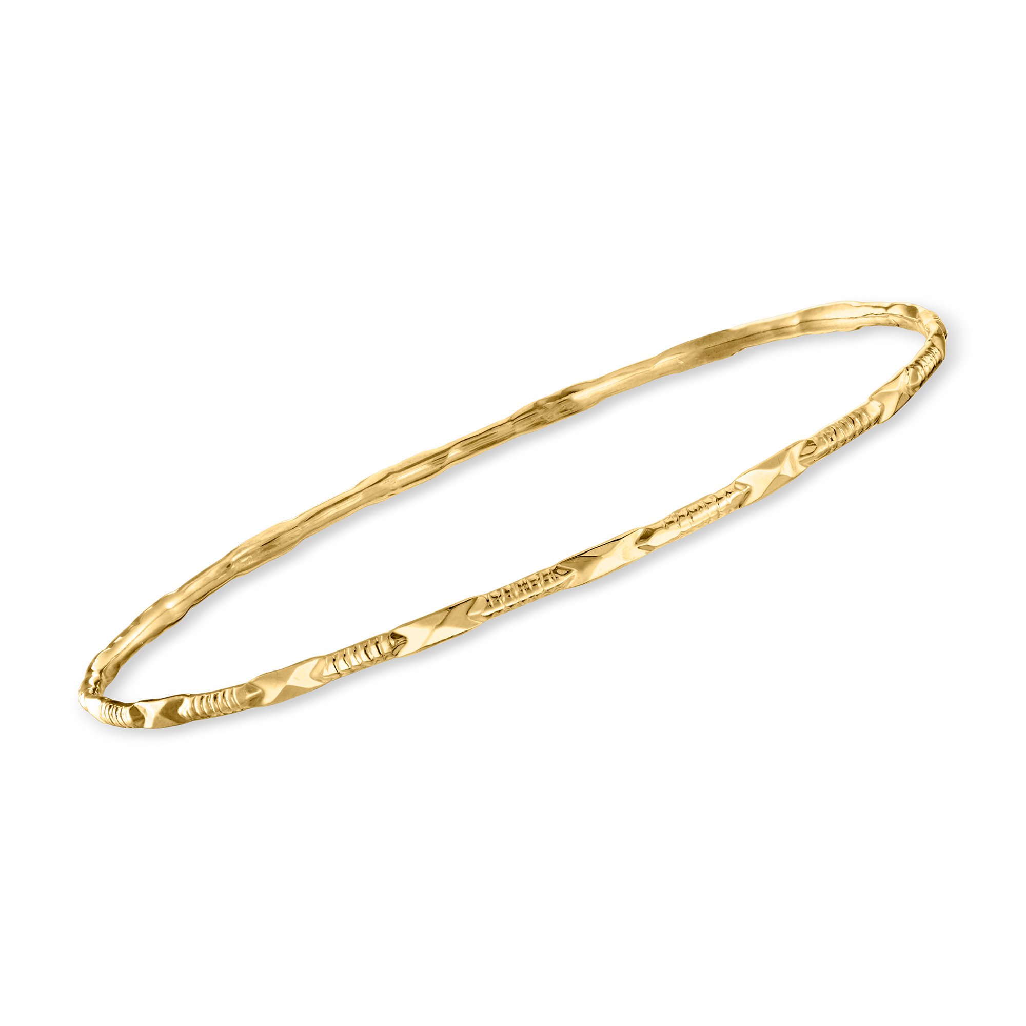 C. 2000 Vintage 18kt Yellow Gold Etched Bangle Bracelet | Ross-Simons