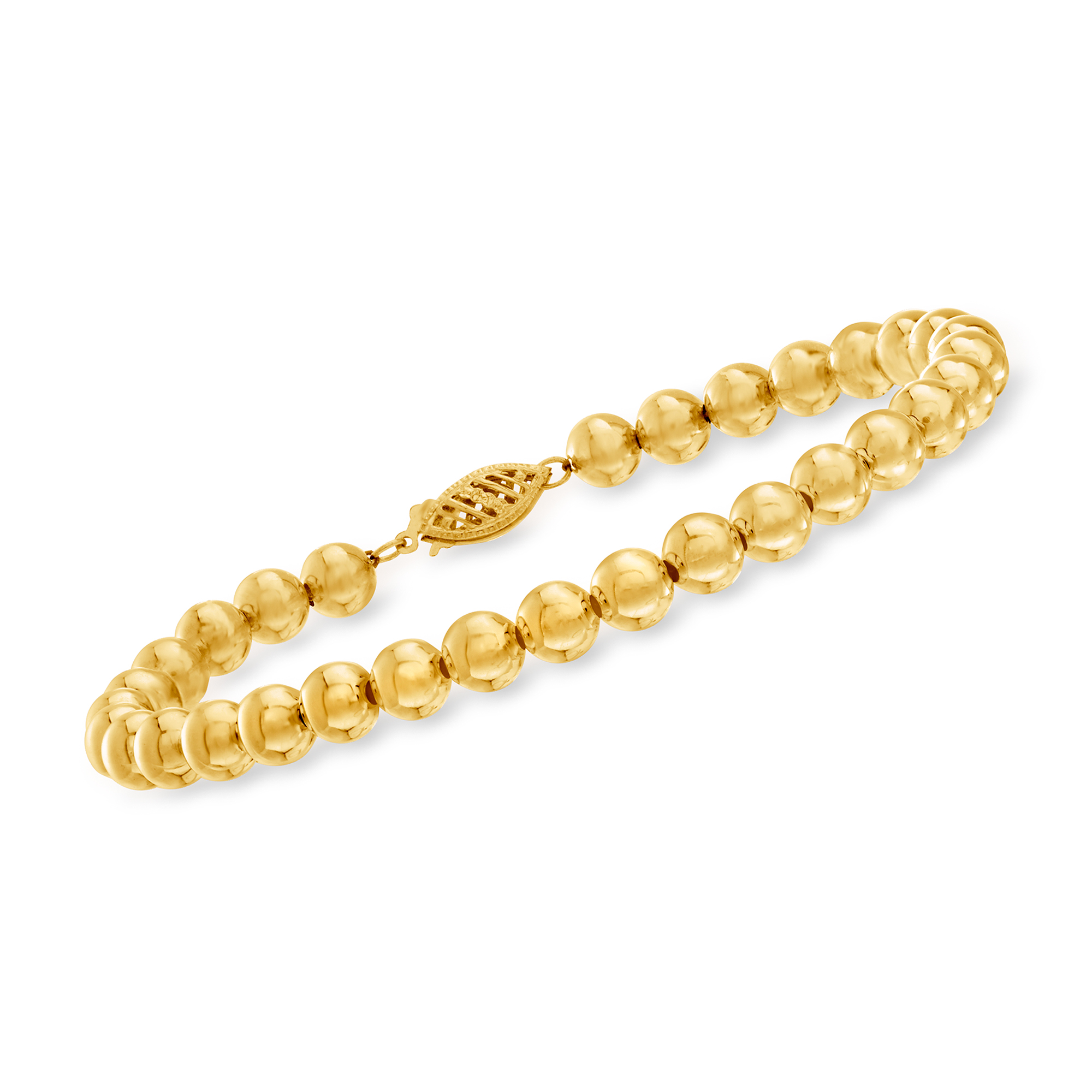 6mm 14kt Yellow Gold Bead Bracelet | Ross-Simons