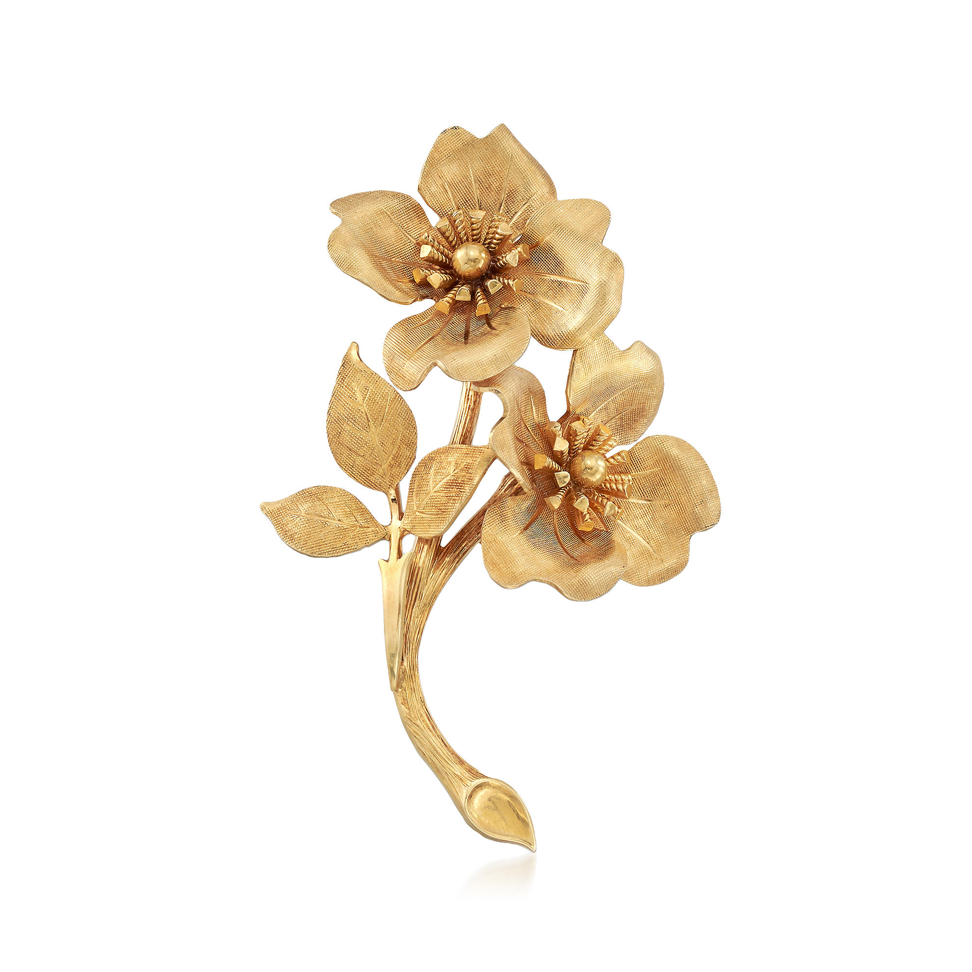 C. 1970 Vintage Tiffany Jewelry 14kt Yellow Gold Flower Pin | Ross-Simons