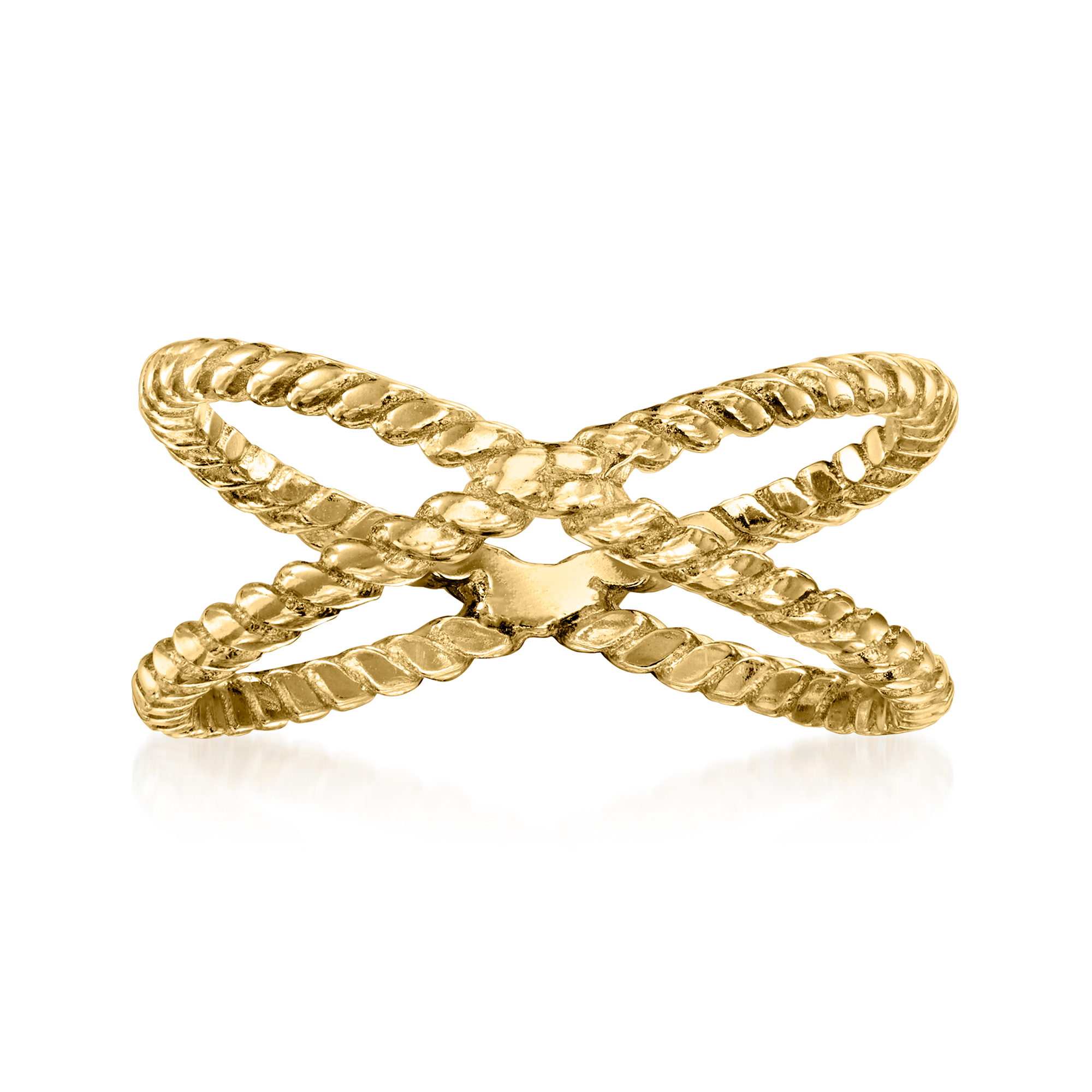 18kt Gold Over Sterling Twisted Crisscross Ring | Ross-Simons