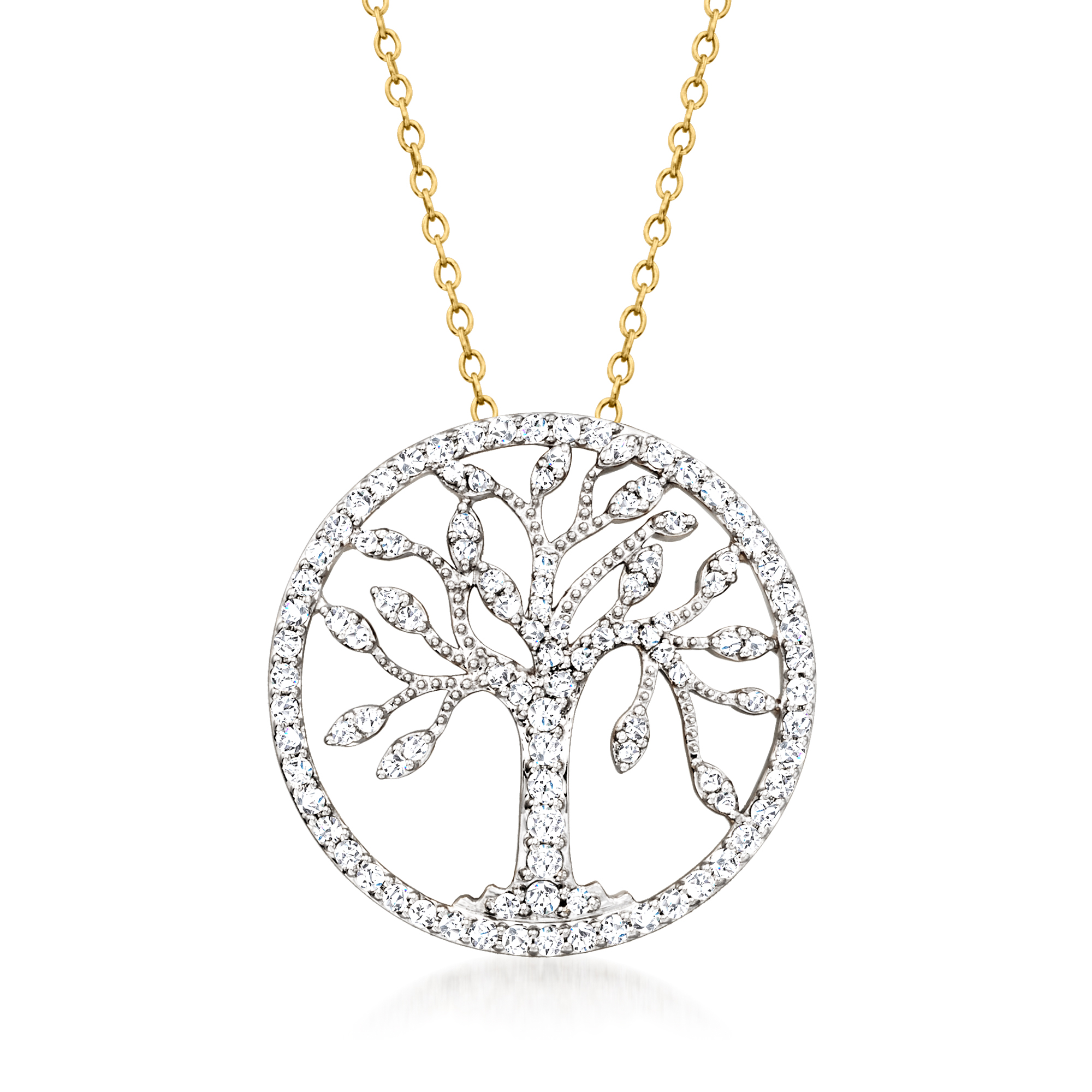 .75 ct. t.w. Diamond Tree of Life Pendant Necklace in 14kt Yellow Gold ...