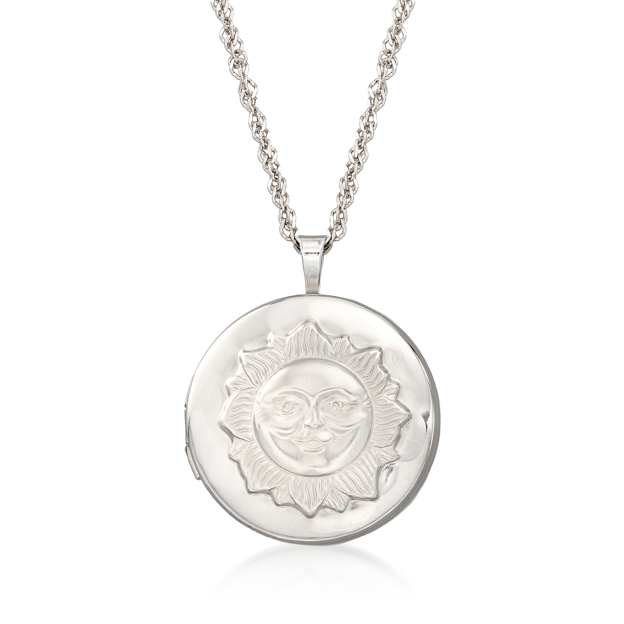 Sterling Silver Adjustable Sun Locket Pendant Necklace | Ross-Simons