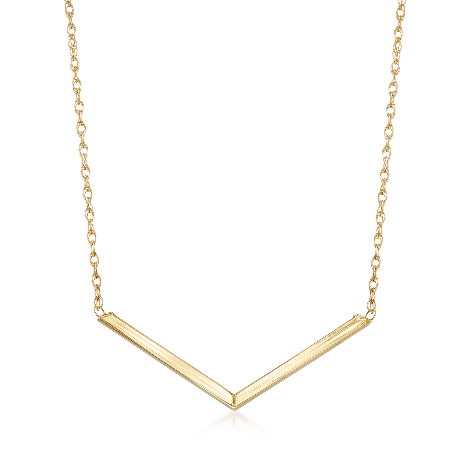 14kt Yellow Gold Chevron Necklace | Ross-Simons