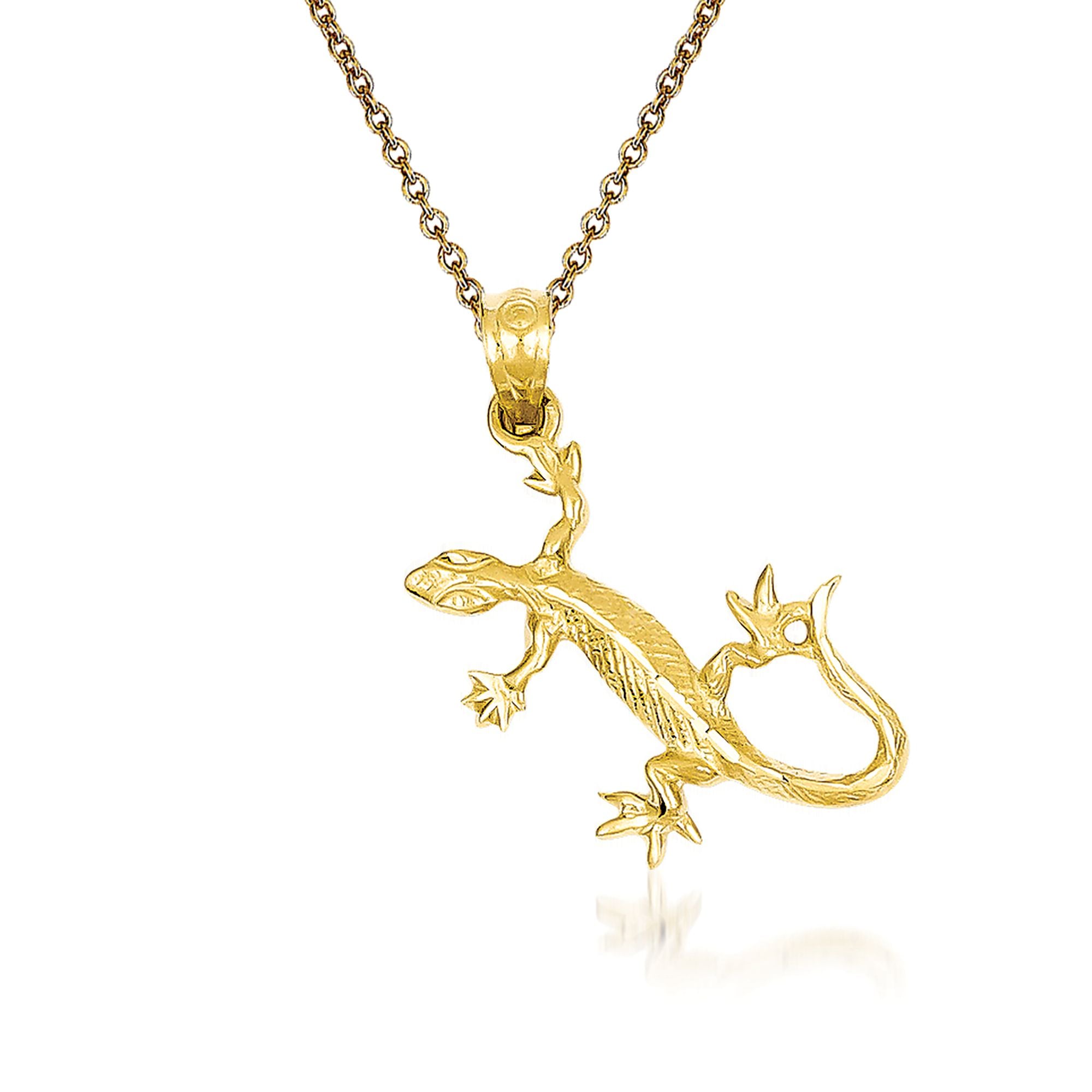 14kt Yellow Gold Lizard Pendant Necklace | Ross-Simons