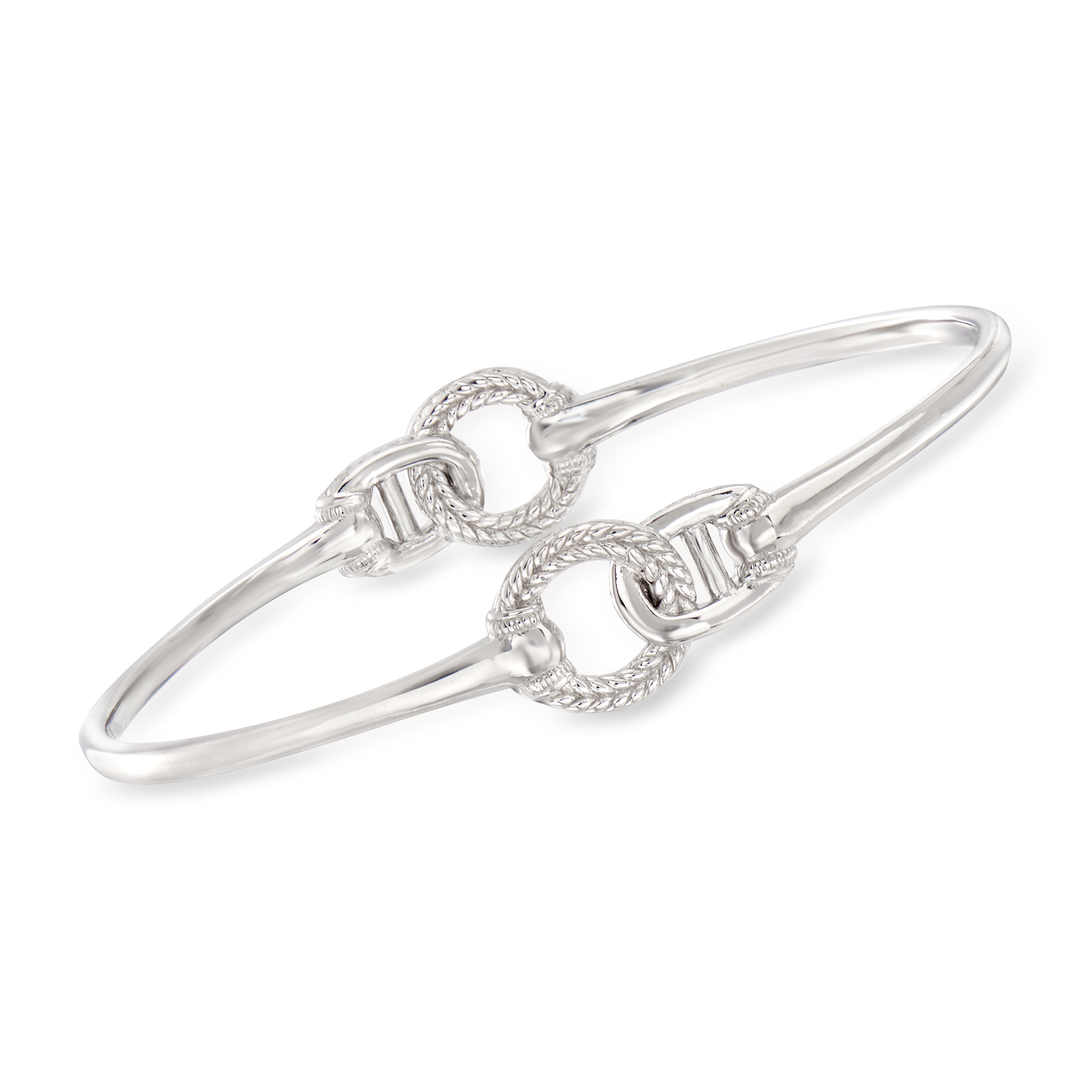 Judith Ripka "Vienna" Sterling Silver Interlocking-Link Bangle Bracelet | Ross-Simons