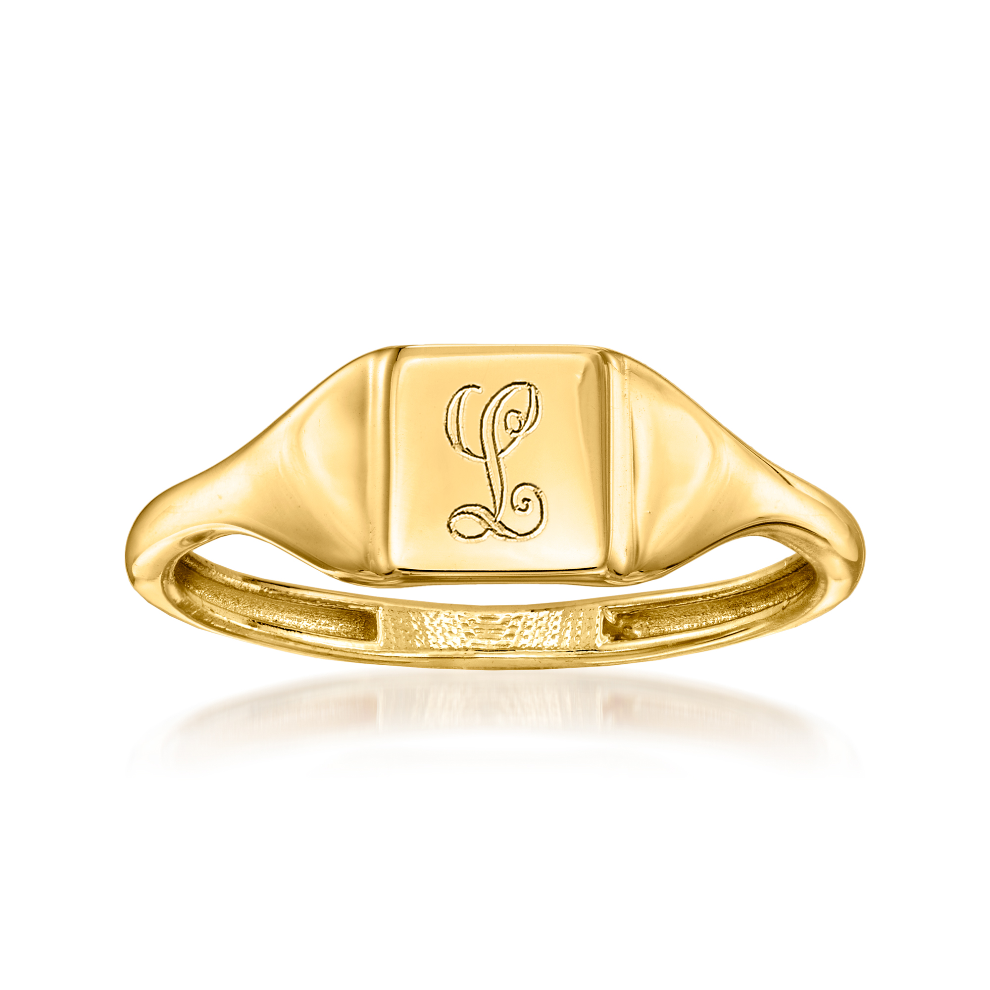 Italian 14kt Yellow Gold Personalized Square Signet Ring | Ross-Simons