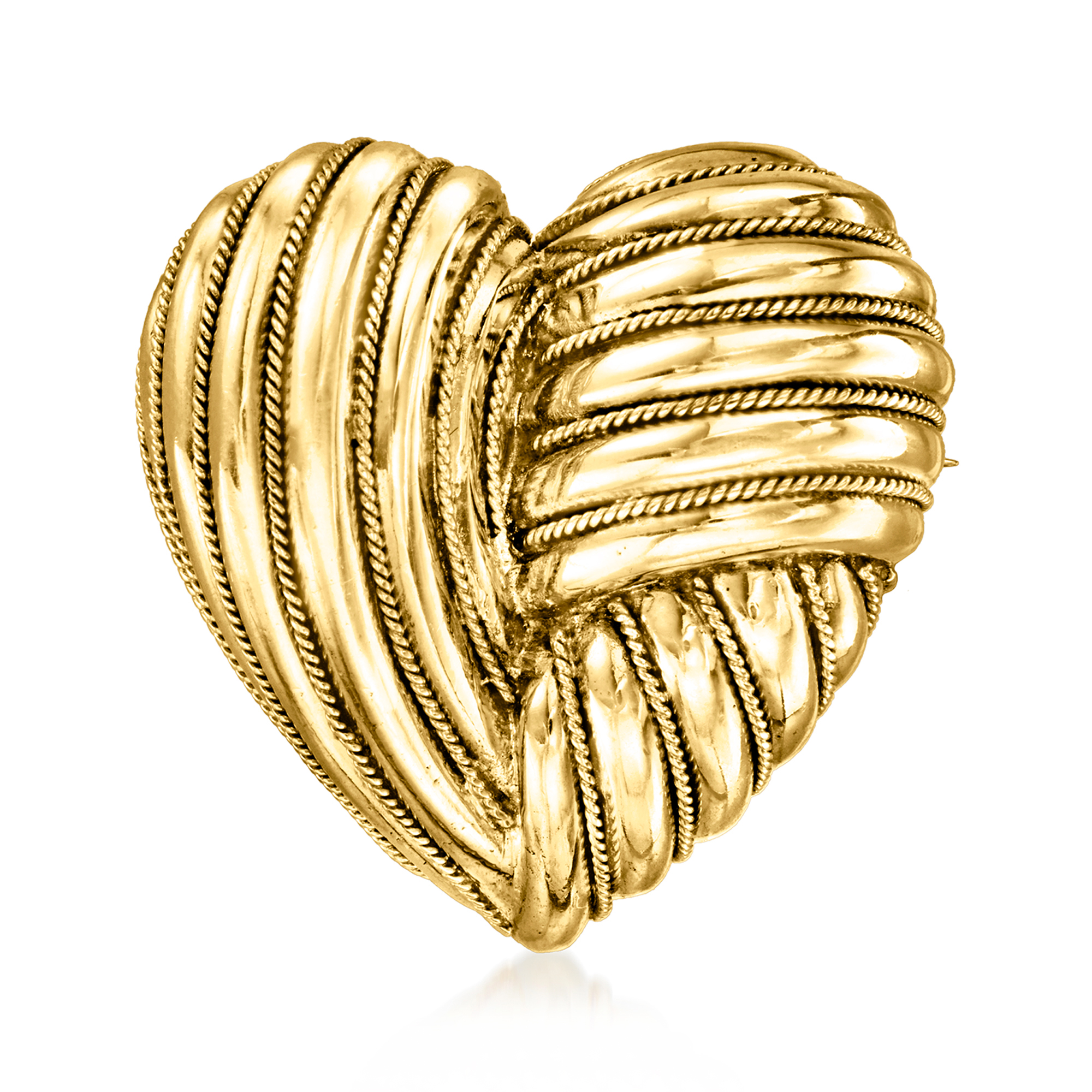 C. 1970 Vintage Tiffany Jewelry 18kt Yellow Gold Heart Pin | Ross-Simons