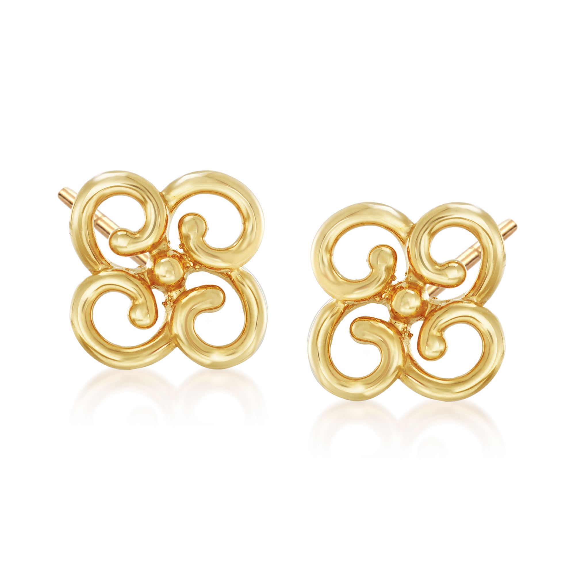 14kt Yellow Gold Cut-Out Flower Stud Earrings | Ross-Simons