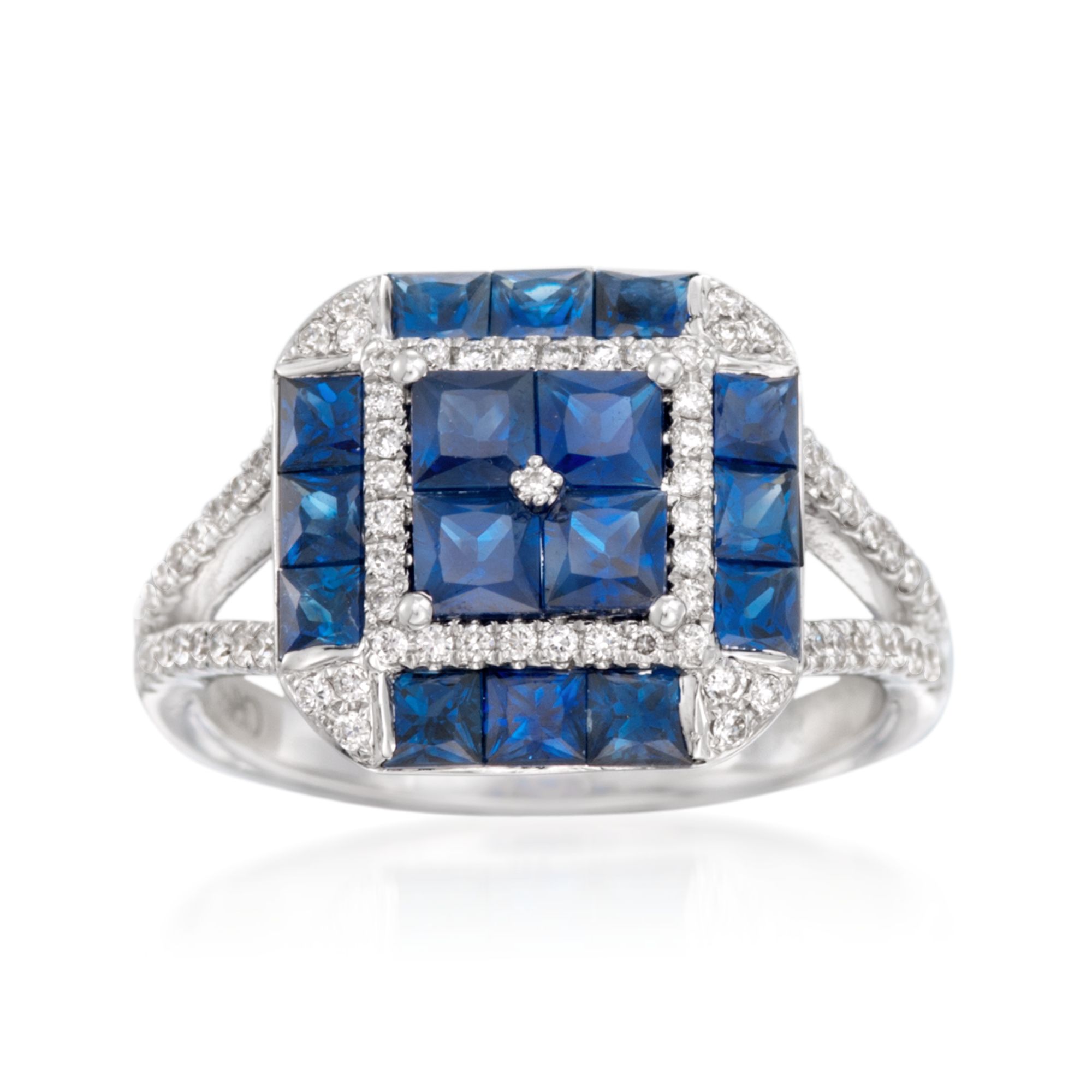 Gregg Ruth 2.20 ct. t.w. Sapphire and .34 ct. t.w. Diamond Ring in 18kt ...