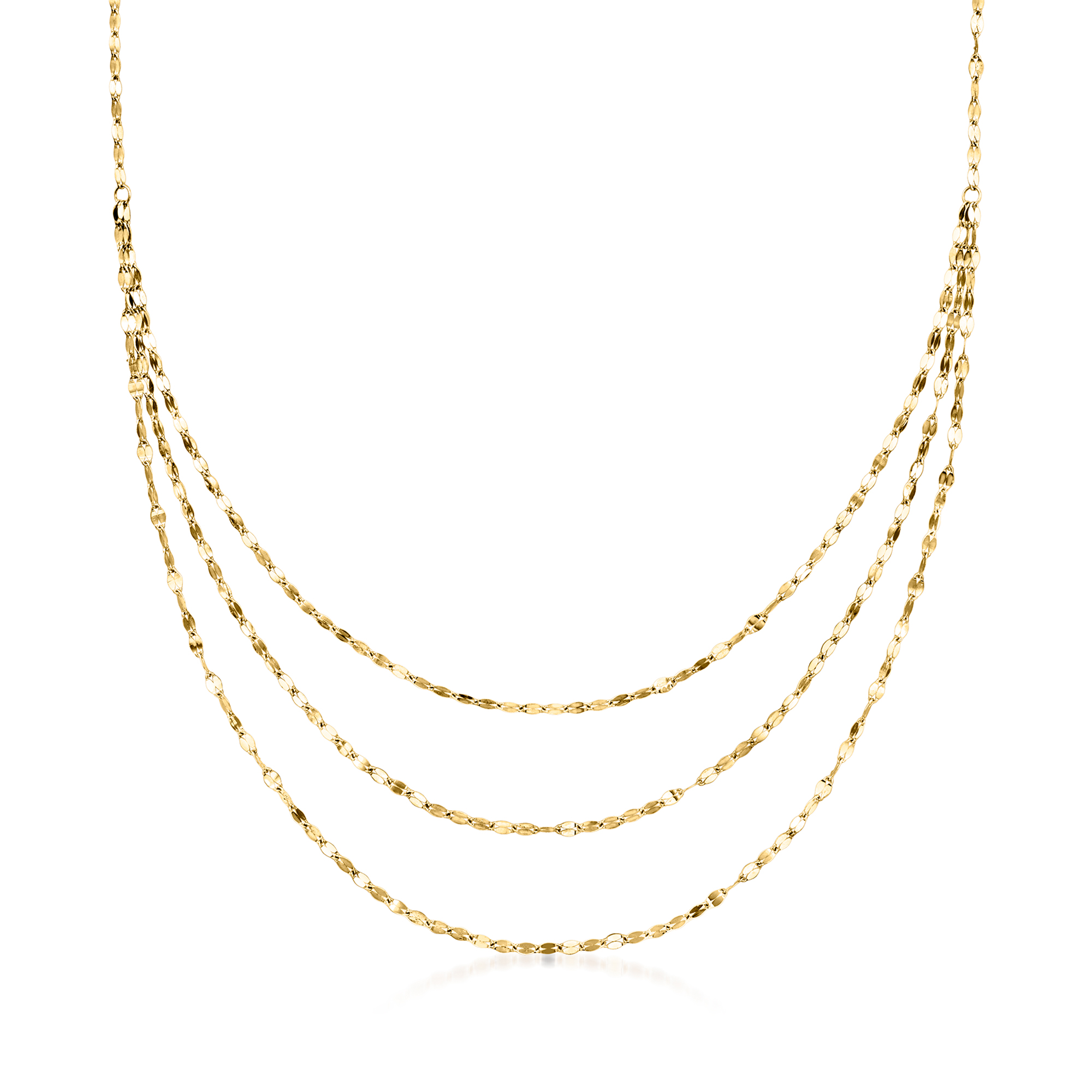 C. 1990 Vintage 14kt Yellow Gold Three-Row Necklace | Ross-Simons