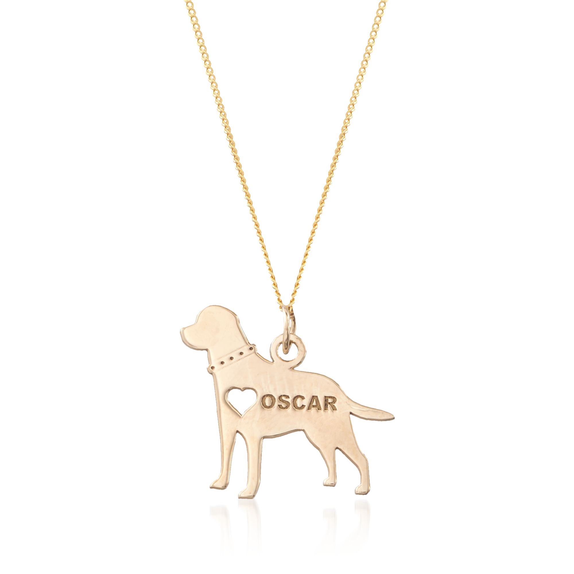 14kt Yellow Gold Over Sterling Silver Labrador Name Pendant Necklace ...