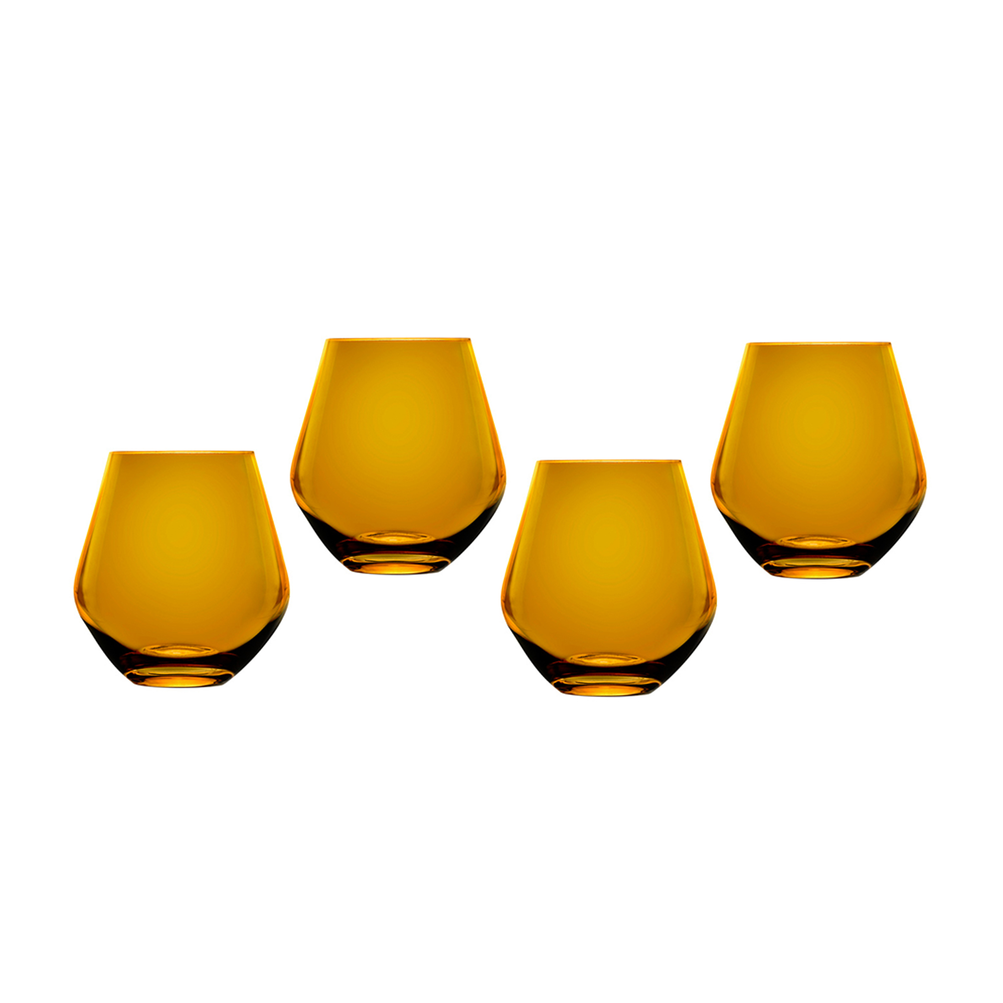 Godinger "Meridian" Set of 4 Amber Stemless Wine Glasses | Ross-Simons