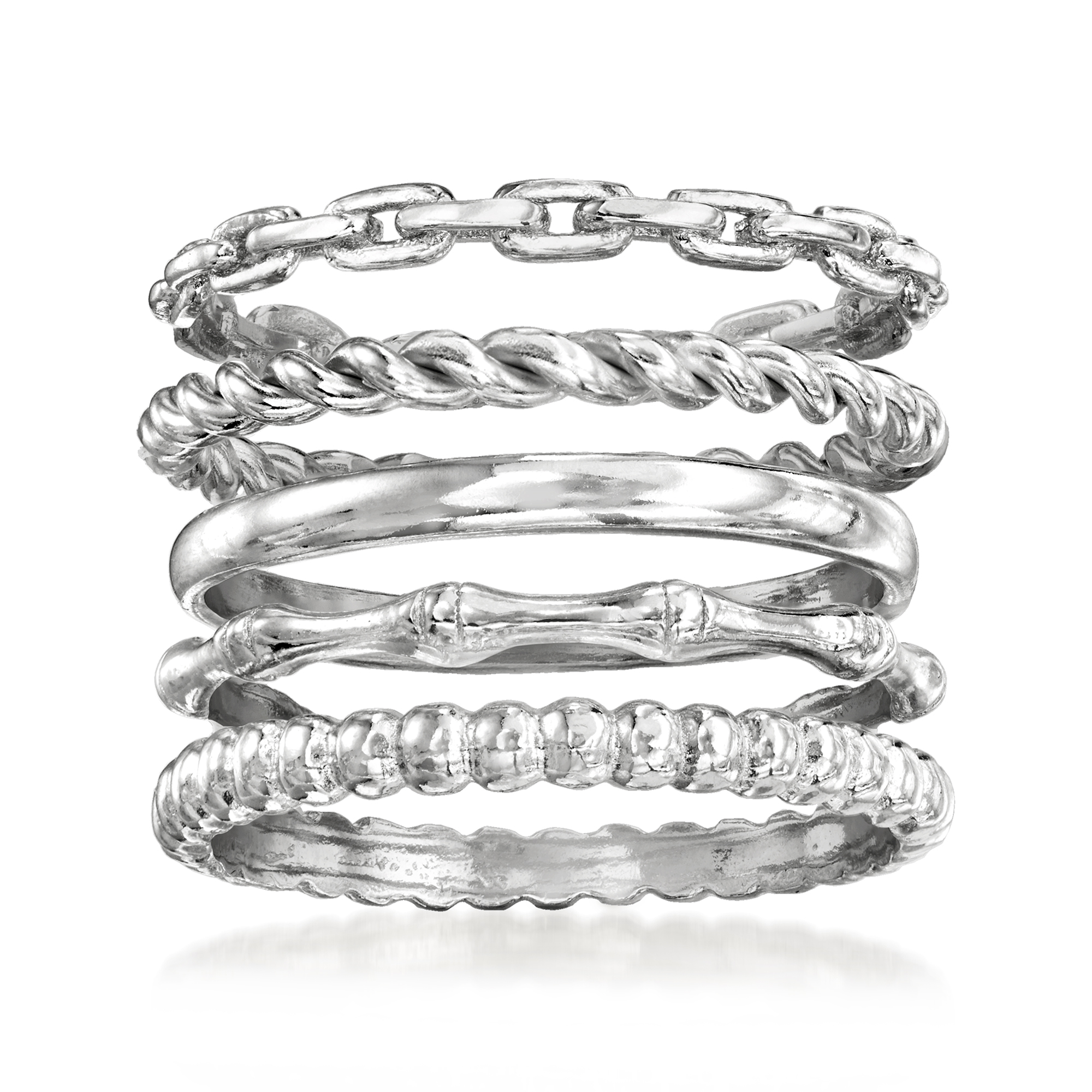 Sterling Silver Jewelry Set: Five Stackable Rings | Ross-Simons