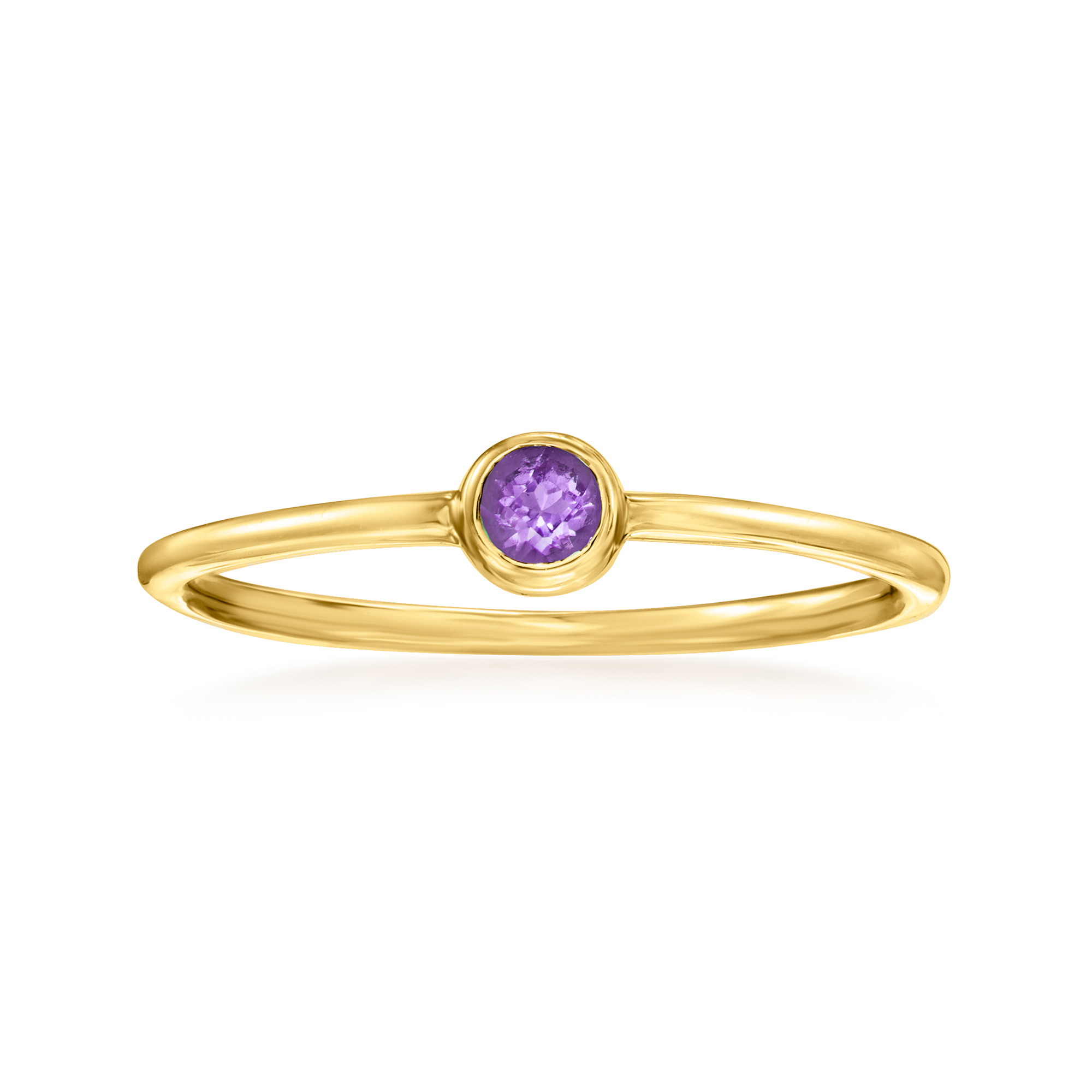 Amethyst-Accented Ring in 14kt Yellow Gold | Ross-Simons