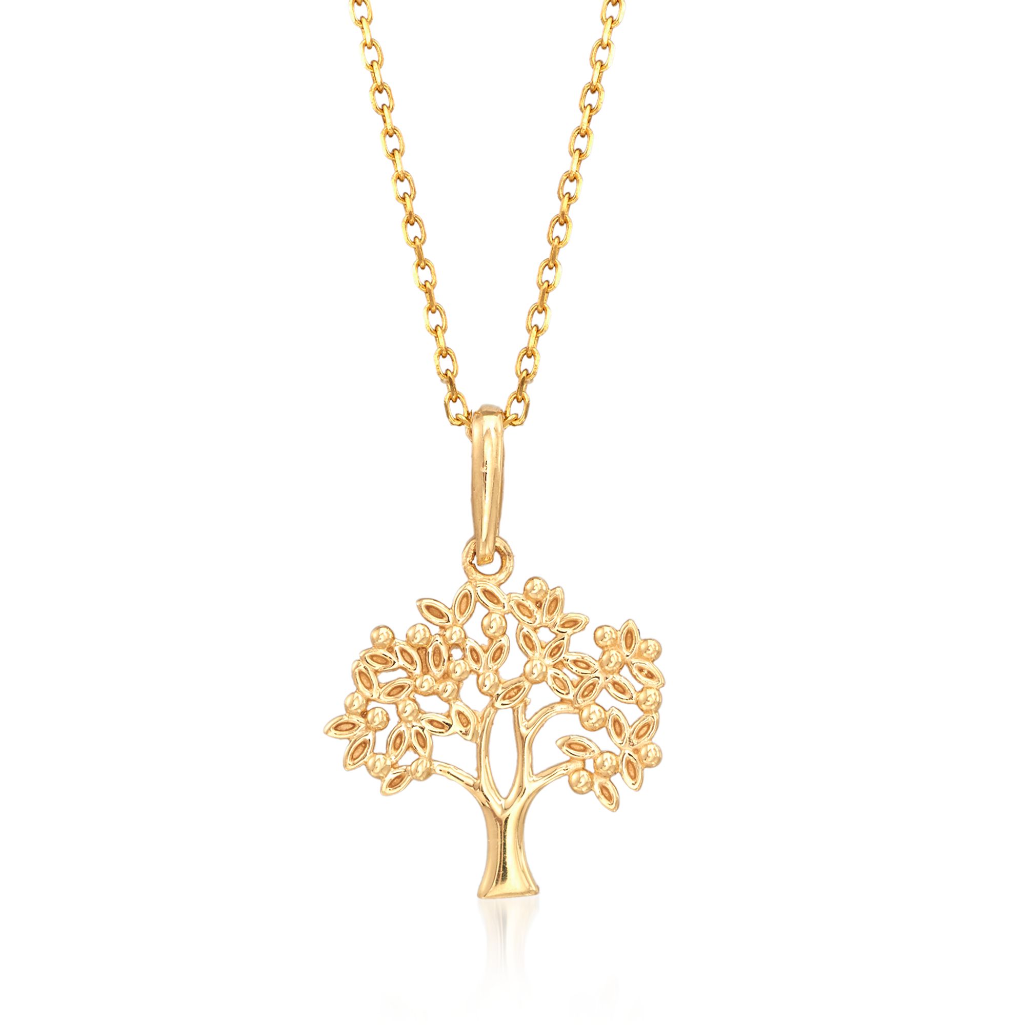 18kt Yellow Gold Tree Pendant Necklace | Ross-Simons