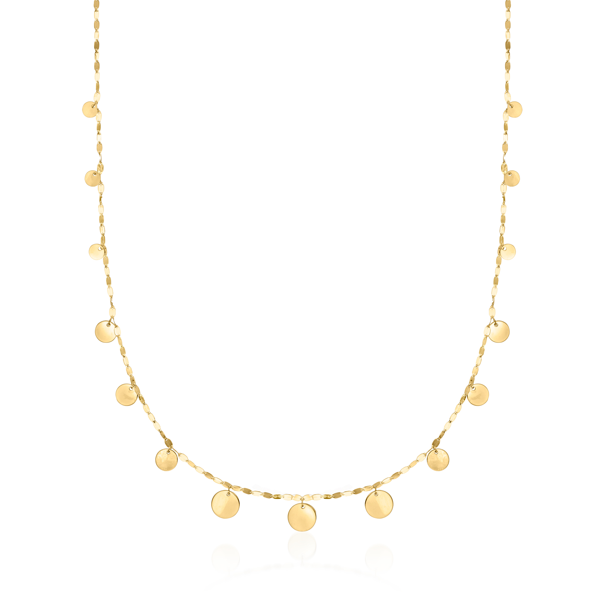 C. 1990 Vintage 14kt Yellow Gold Disc Station Necklace | Ross-Simons