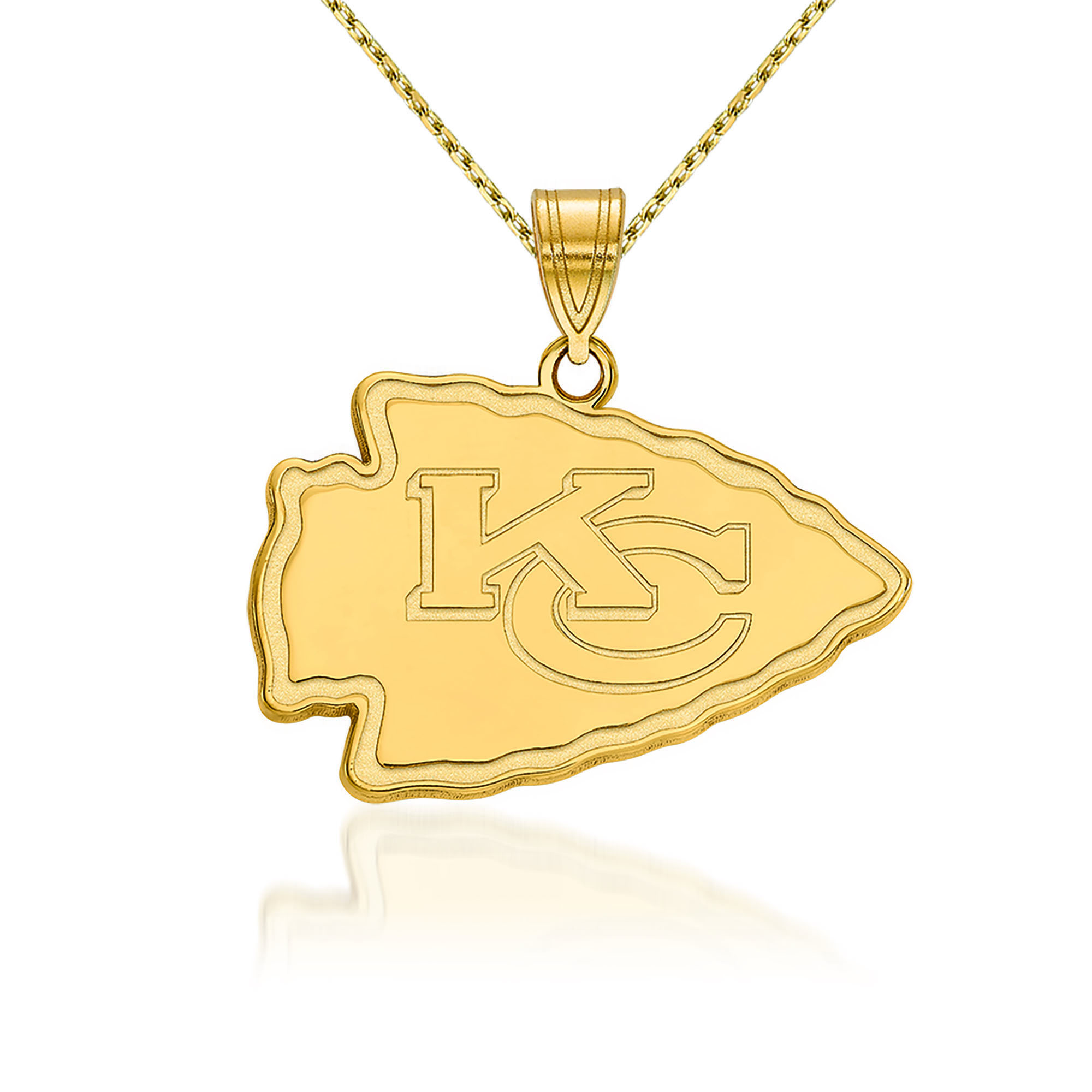 14kt Yellow Gold NFL Kansas City Chiefs Pendant Necklace. 18" | Ross-Simons