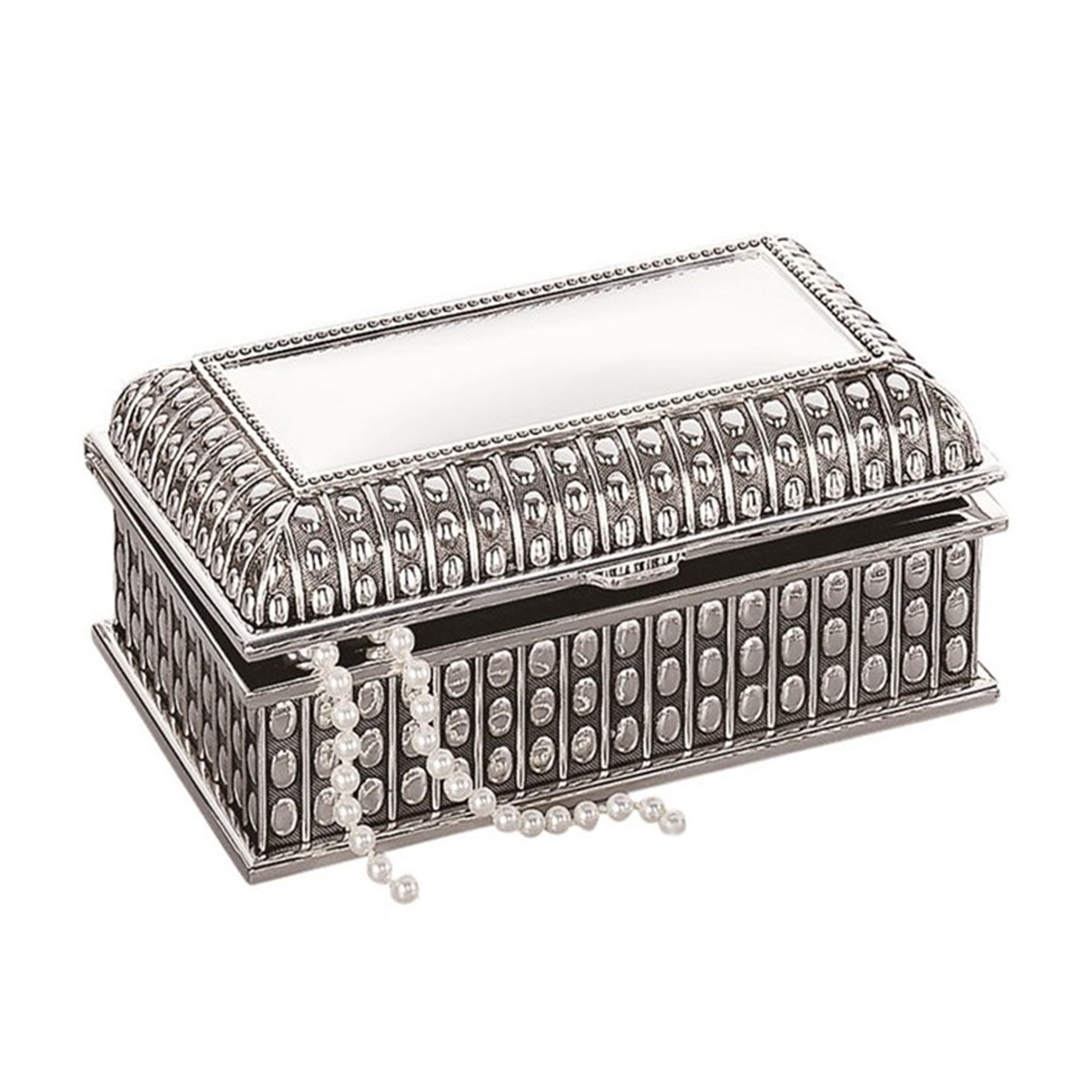 Cunill Silver Plate Beaded Jewelry Box | Ross-Simons
