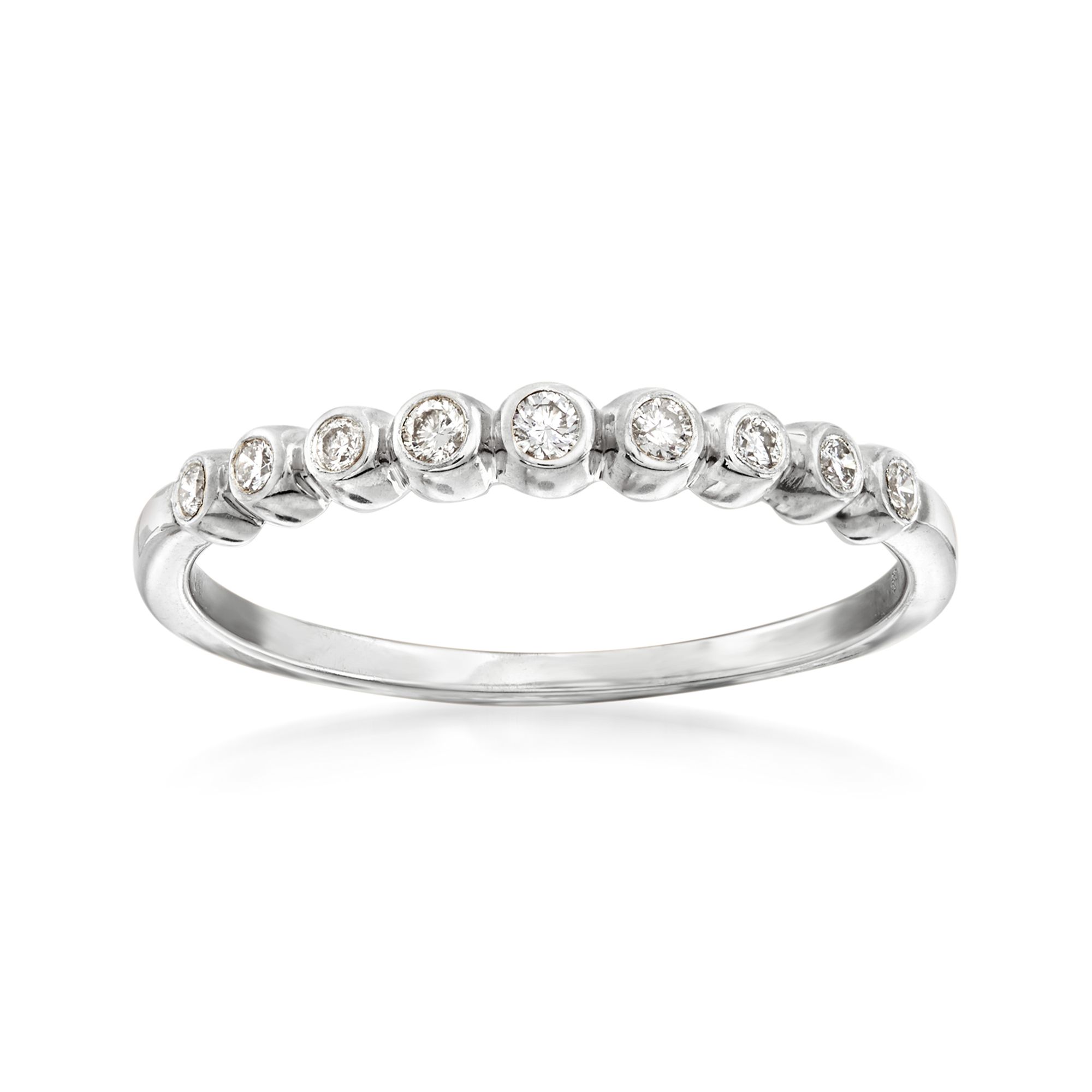 .13 ct. t.w. Bezel-Set Diamond Ring in Sterling Silver | Ross-Simons