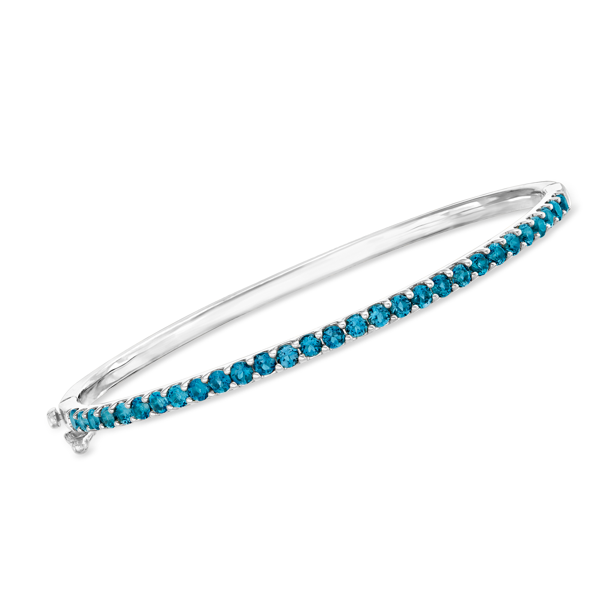 2.40 ct. t.w. London Blue Topaz Bangle Bracelet in Sterling Silver ...