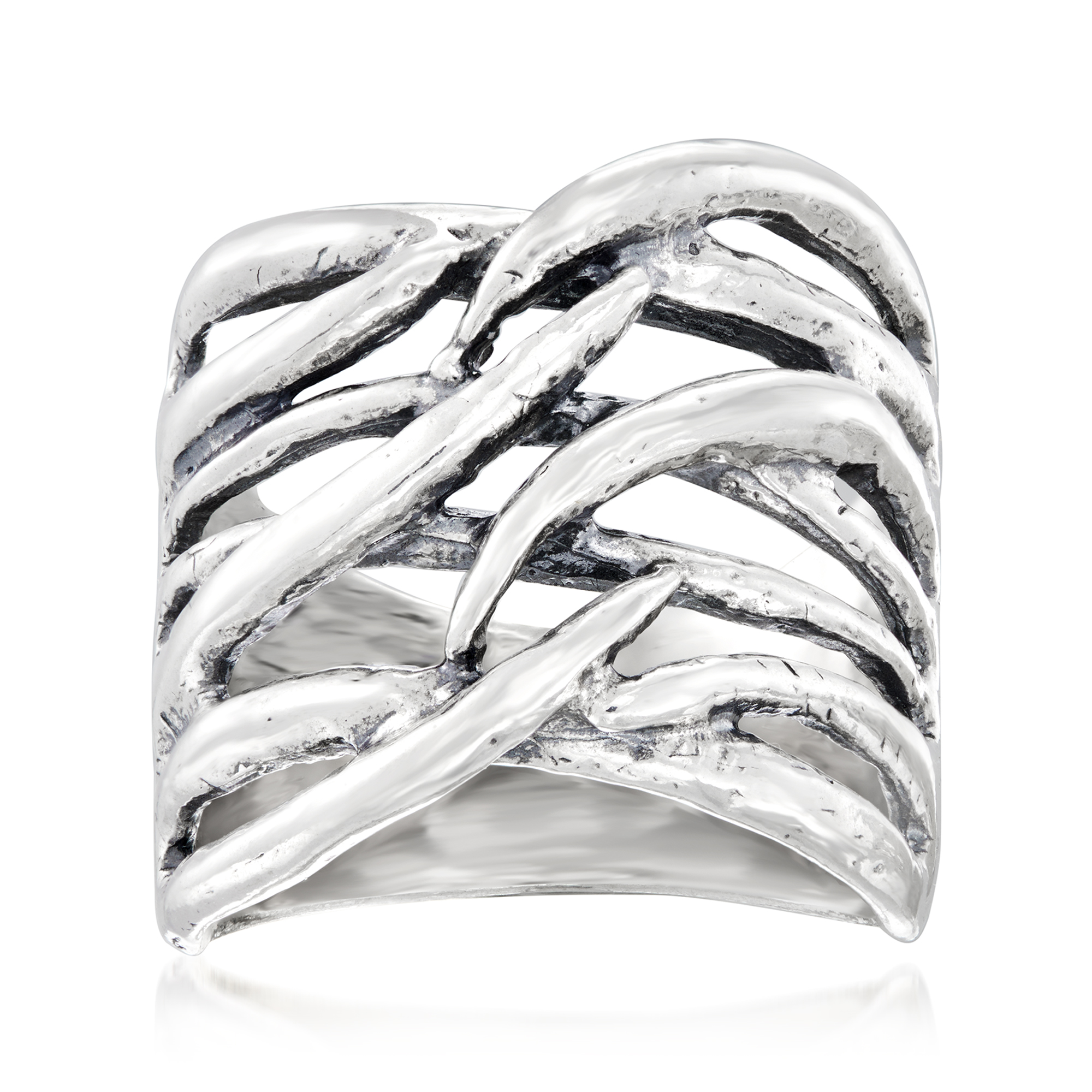Sterling Silver Multi-Row Crisscross Ring | Ross-Simons
