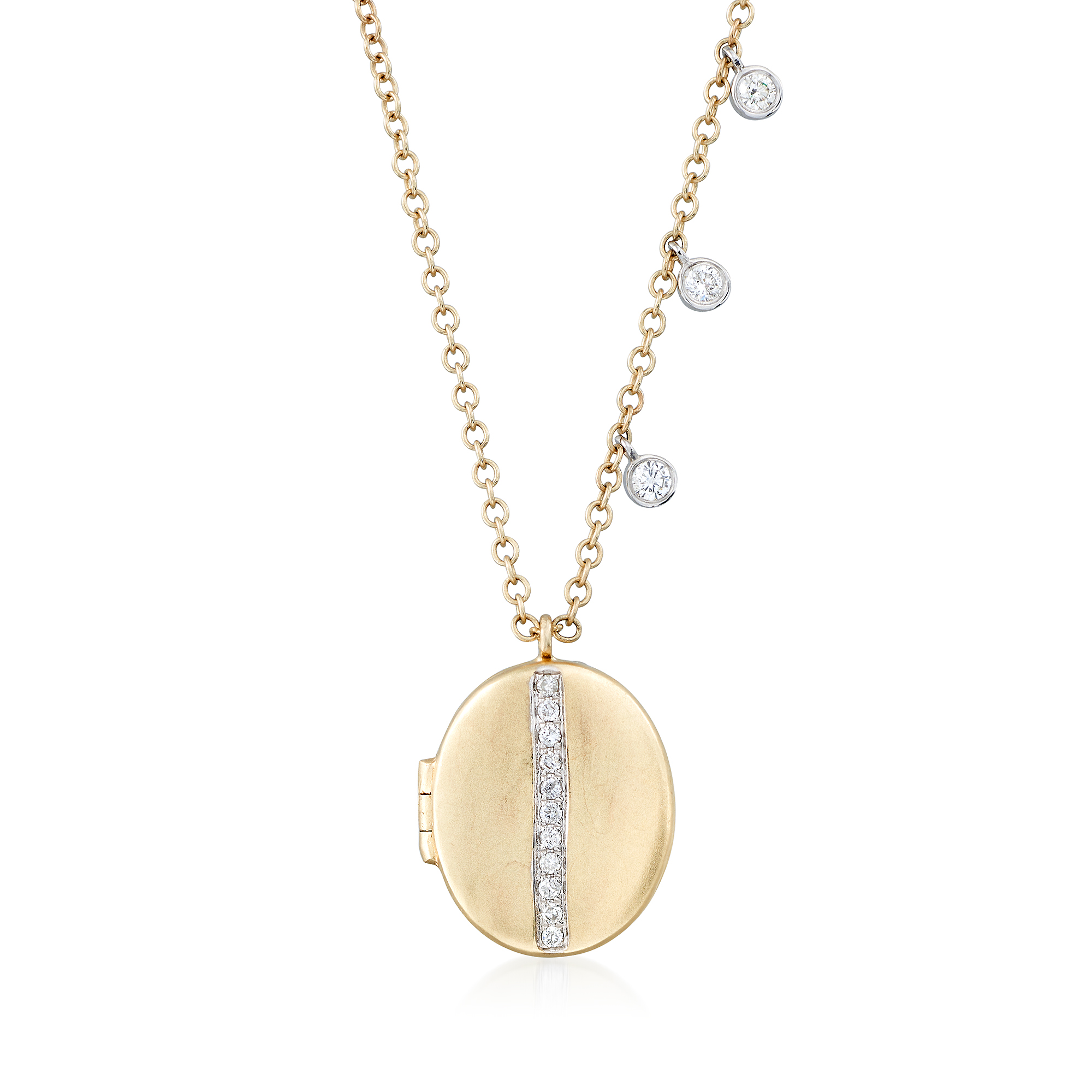 .13 ct. t.w. Diamond Oval Locket in 14kt Yellow Gold | Ross-Simons