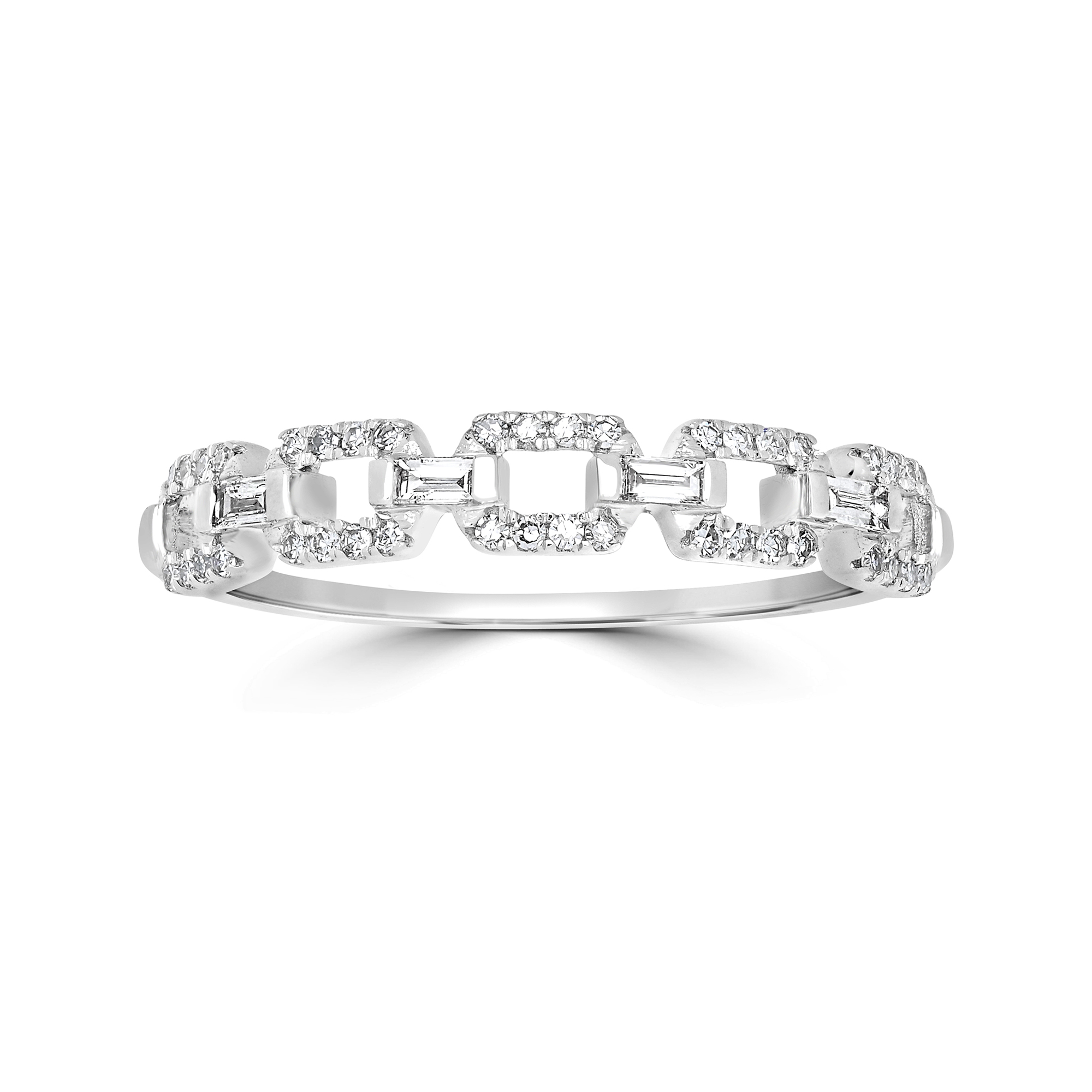 .22 ct. t.w. Diamond Link Ring in 14kt White Gold | Ross-Simons