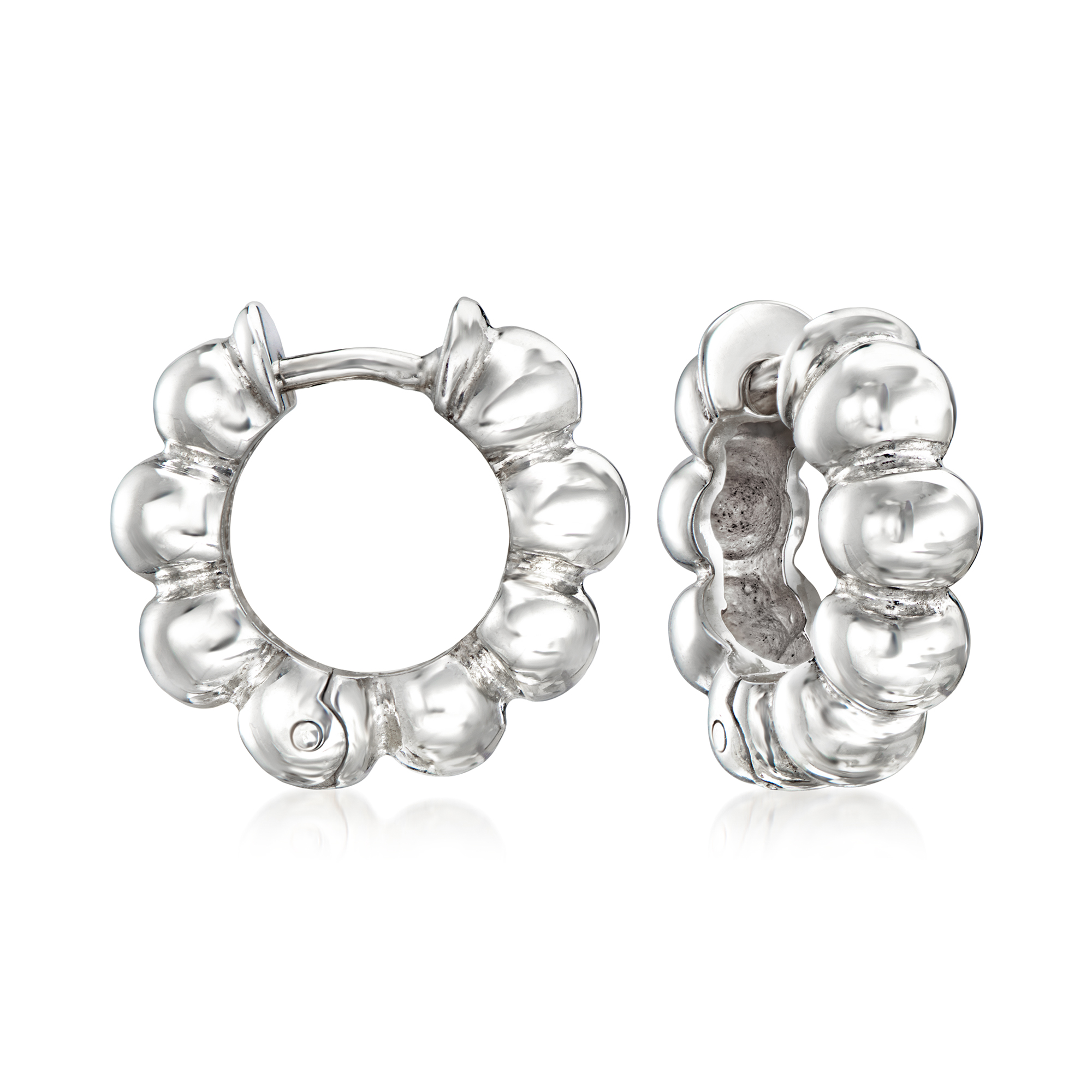 Zina Sterling Silver Curved Hoop Earrings. 1/2" | Ross-Simons