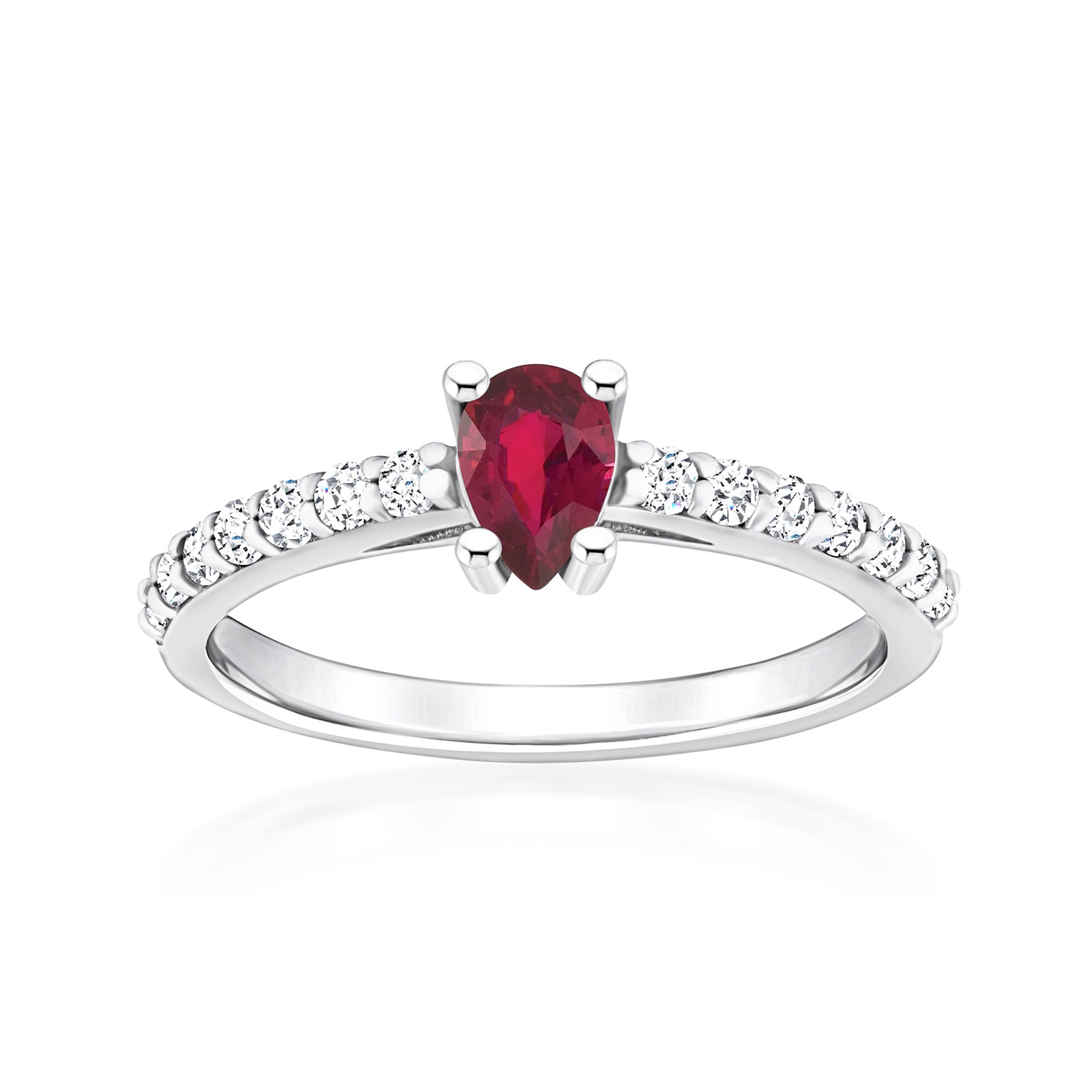 .50 Carat Ruby Ring with .28 ct. t.w. Diamonds in 14kt White Gold ...