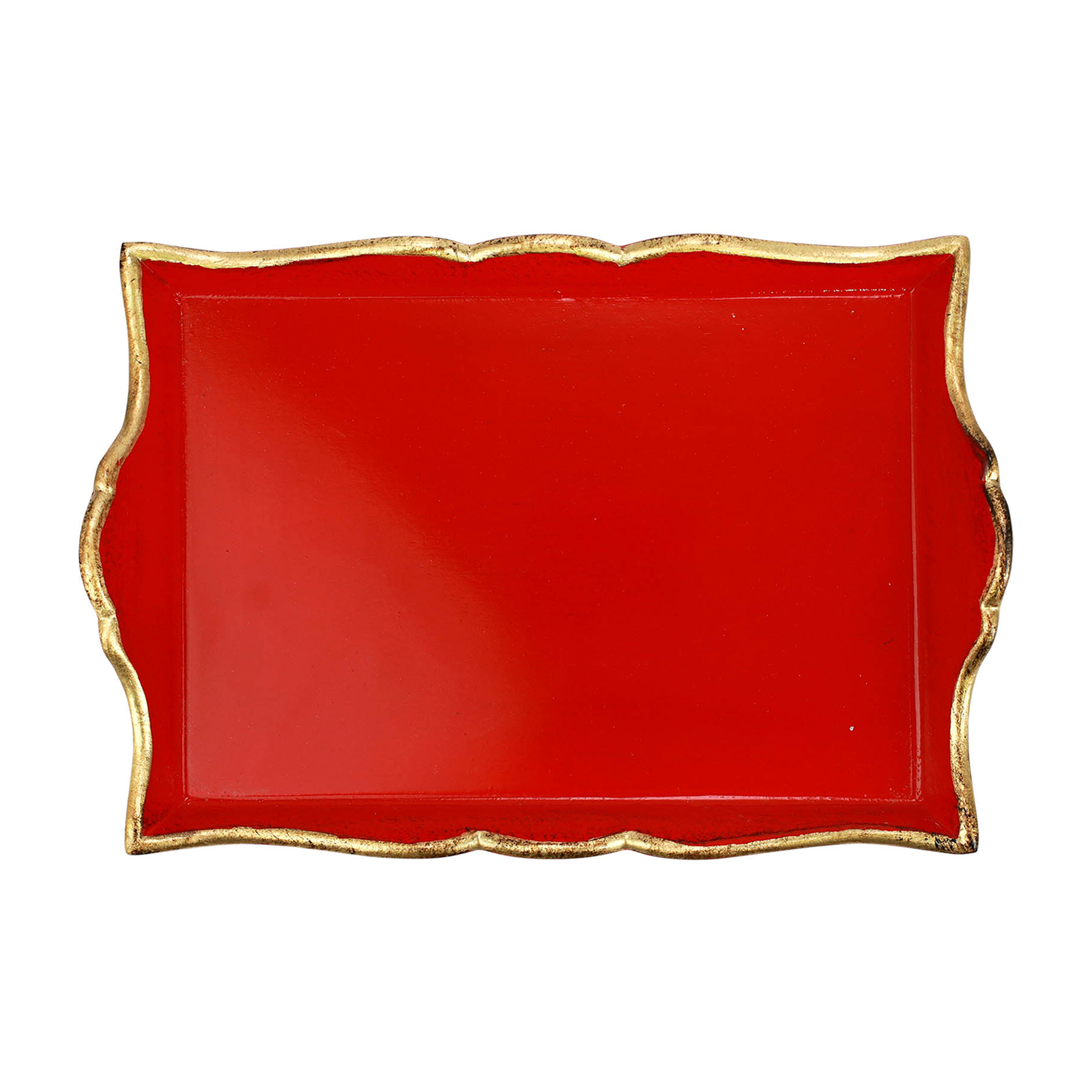 Vietri "Florentine" Wooden Red and Golden Small Rectangular Tray from ...