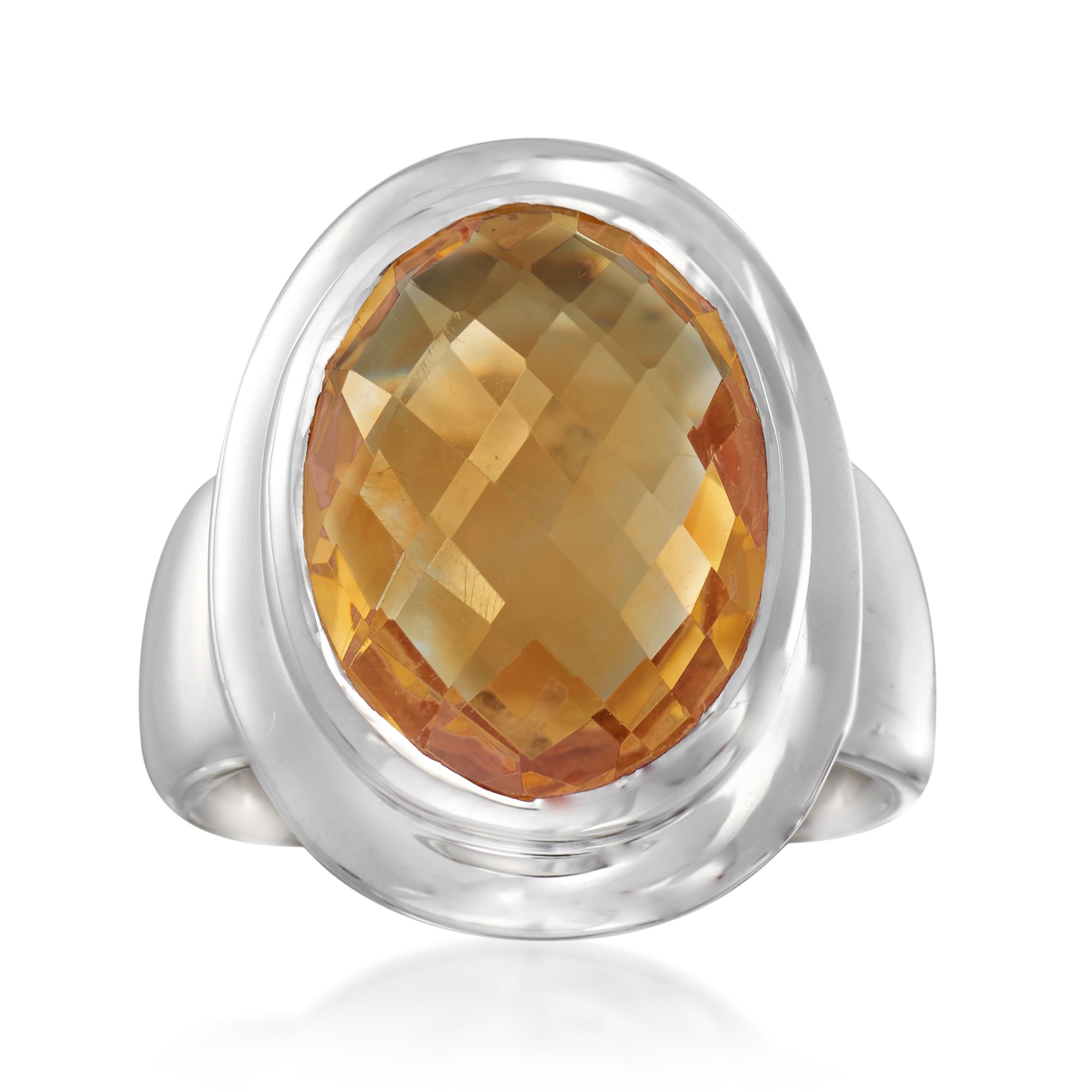 7.25 Carat Bezel-Set Citrine Ring in Sterling Silver | Ross-Simons