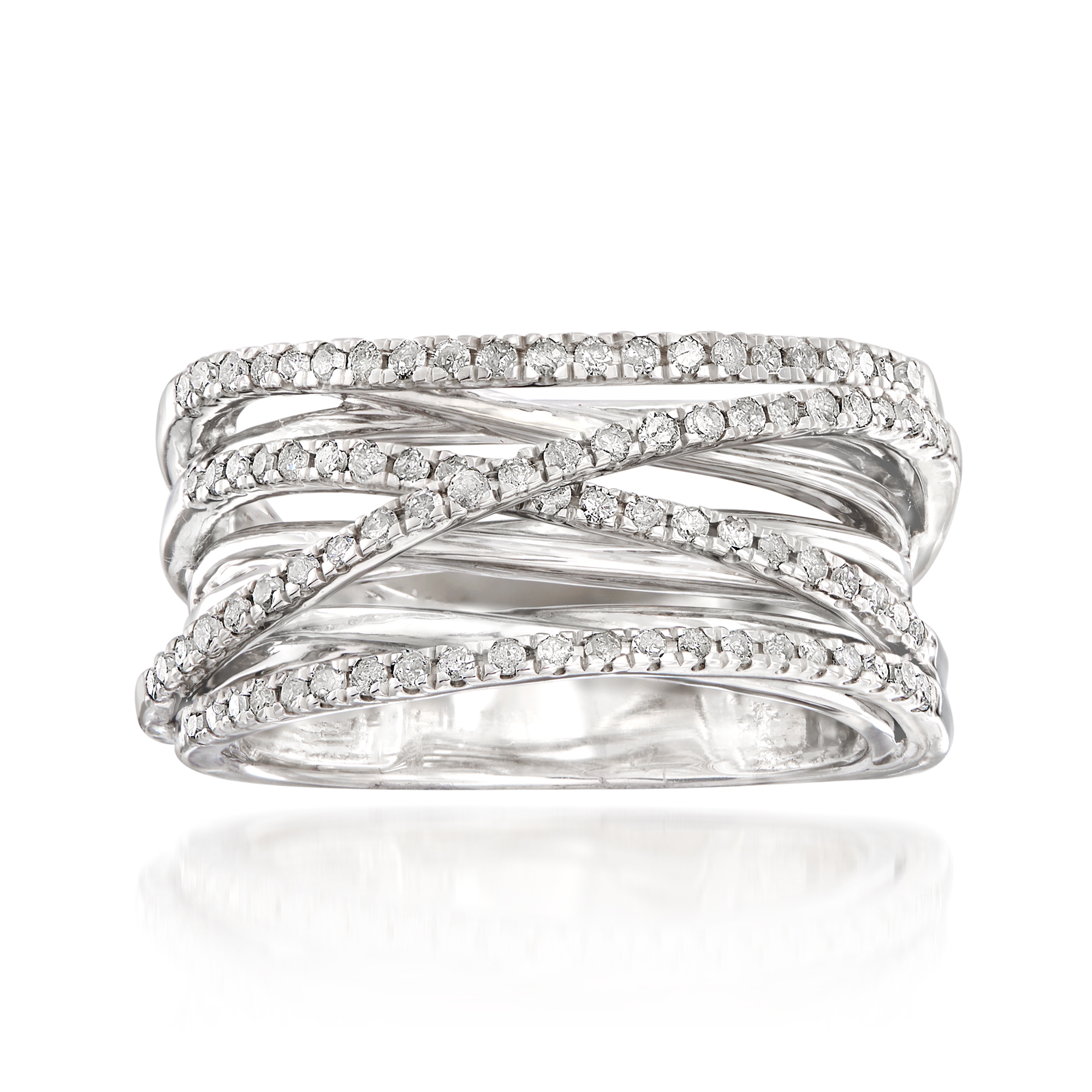 .50 ct. t.w. Diamond Highway Ring in Sterling Silver | Ross-Simons