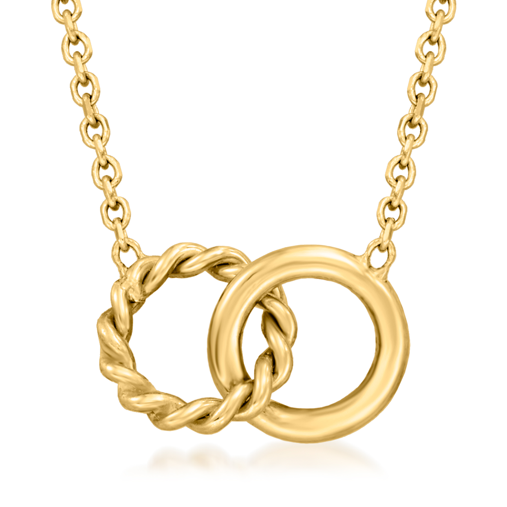 Italian 14kt Yellow Gold Interlocking Circle Necklace | Ross-Simons
