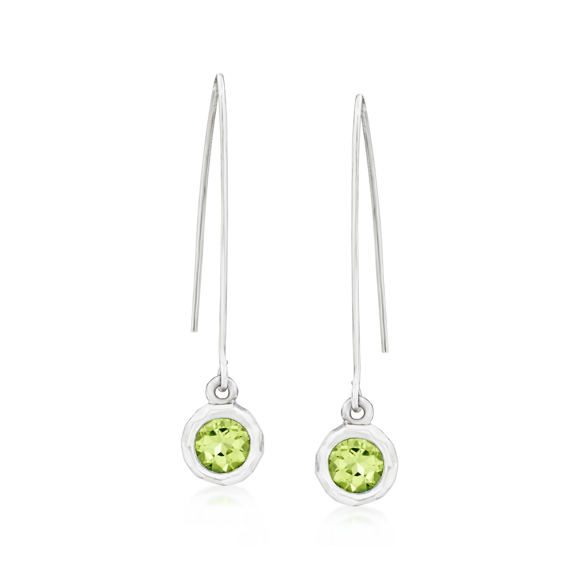 Zina Sterling Silver "Contemporary" .80 ct. t.w. Bezel-Set Peridot Drop ...