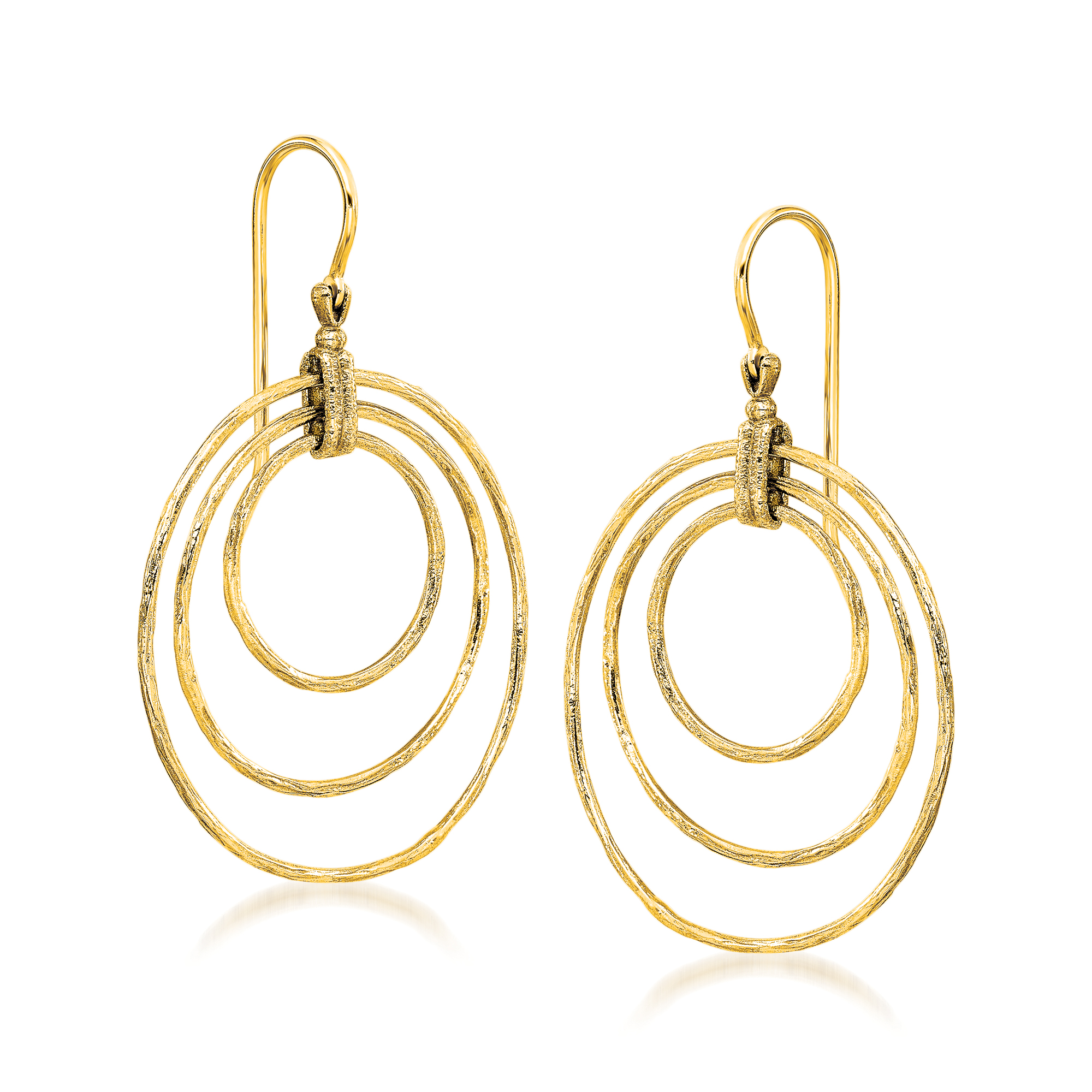 14kt Yellow Gold Circle Drop Earrings | Ross-Simons