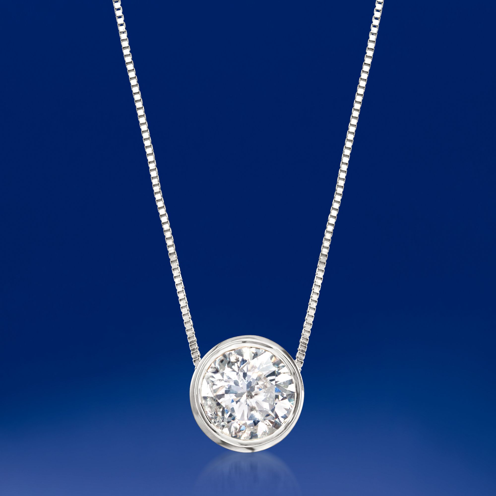 Bezel set floating diamond necklace store