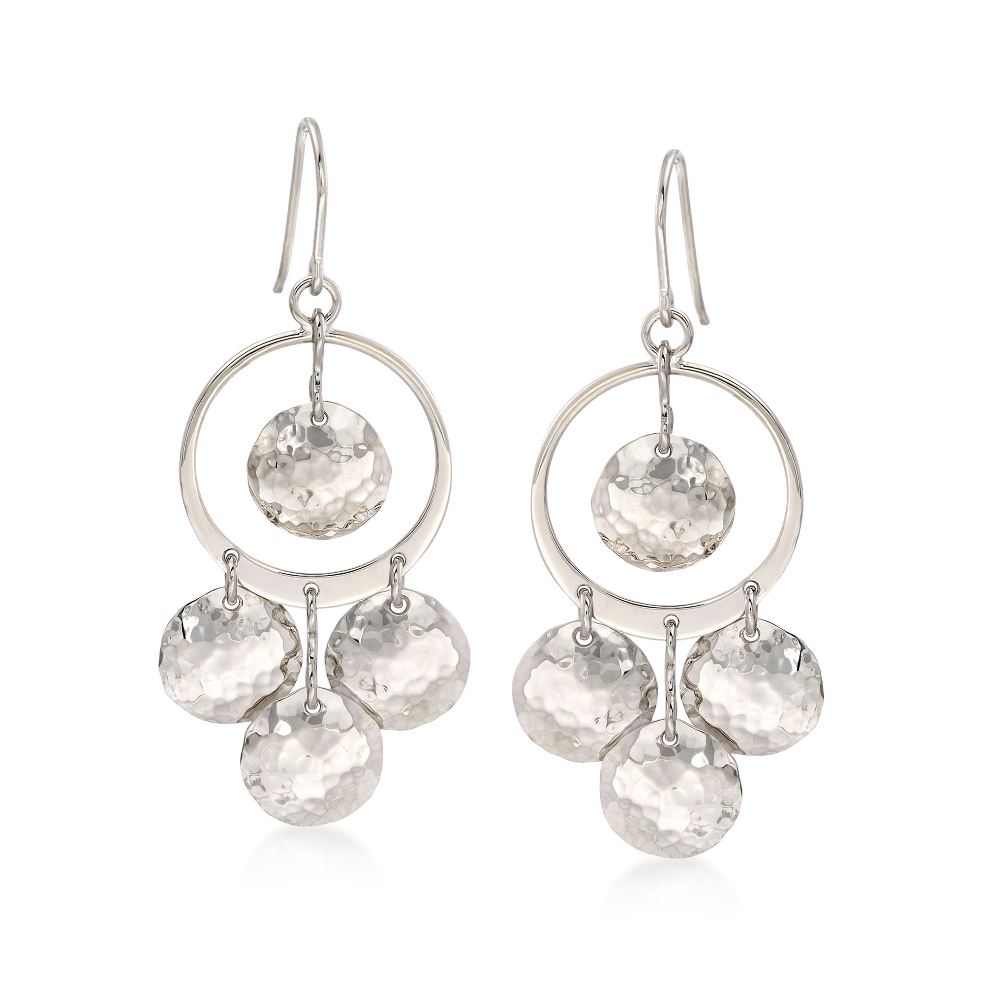 Sterling Silver Multi-Disc Drop Earrings | Ross-Simons