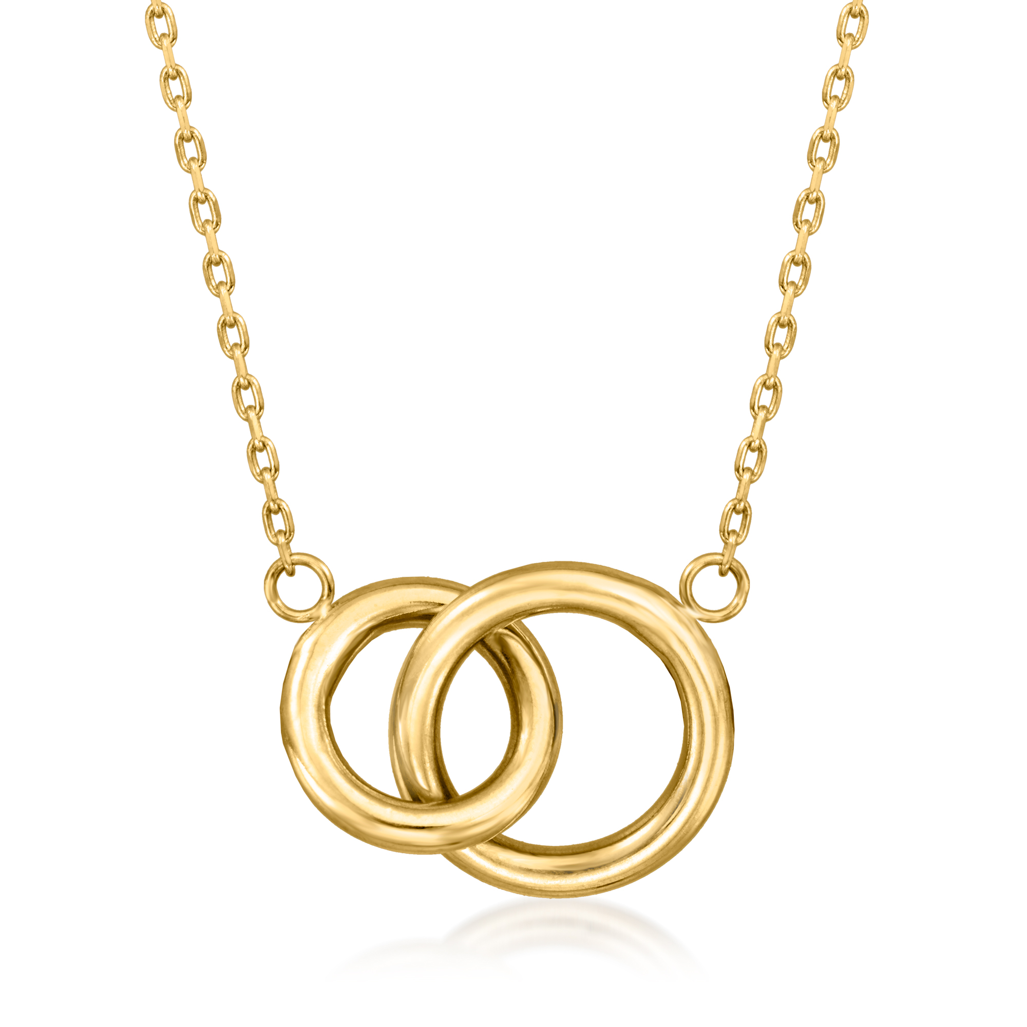 14kt Yellow Gold Interlocking-Circle Necklace | Ross-Simons