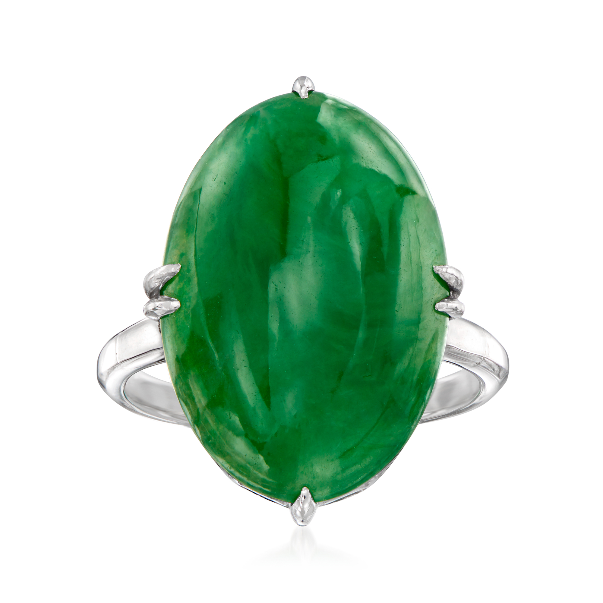 C. 1970 Vintage Jade Ring in Platinum | Ross-Simons