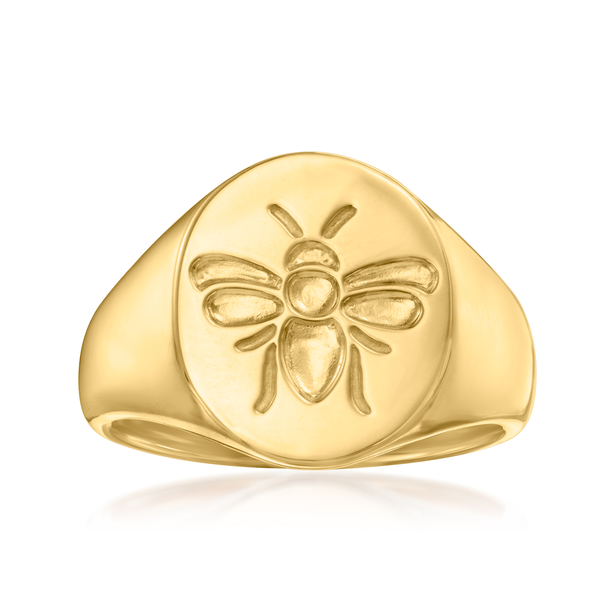 18kt Gold Over Sterling Bumblebee Signet Ring | Ross-Simons