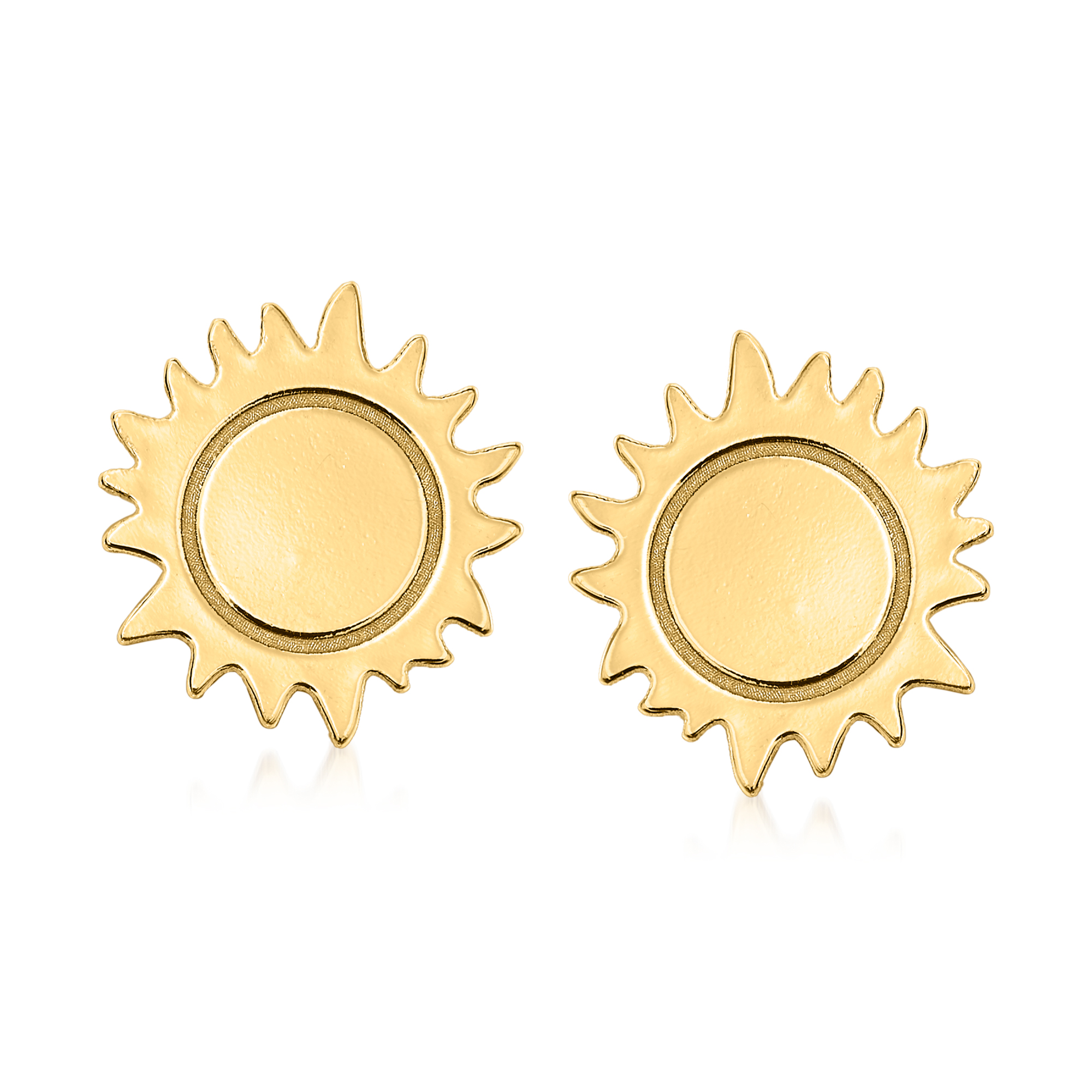 Italian 14kt Yellow Gold Sun Stud Earrings