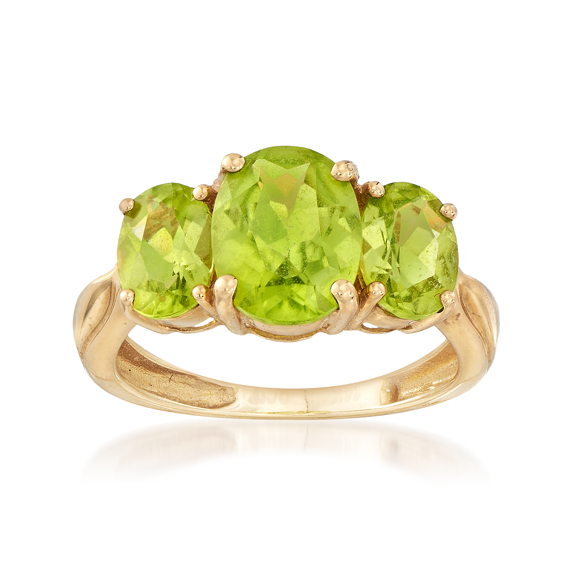 C. 1990 3.45 ct. t.w. Peridot Ring in 14kt Yellow Gold | Ross-Simons