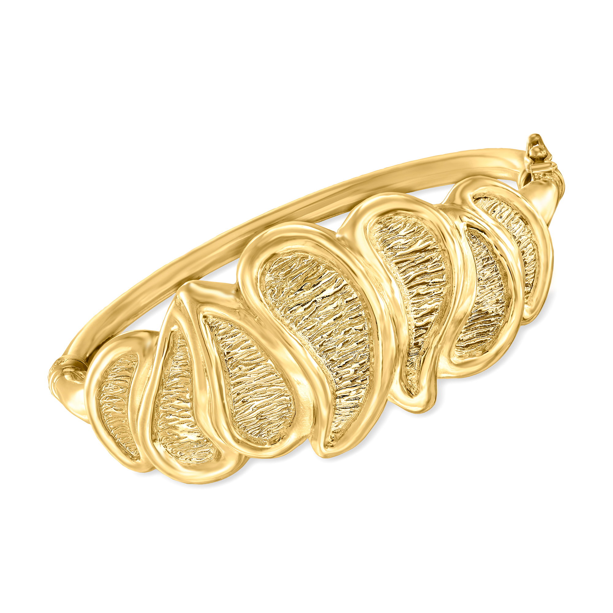 Italian 18kt Gold Over Sterling Paisley-Style Bangle Bracelet | Ross-Simons