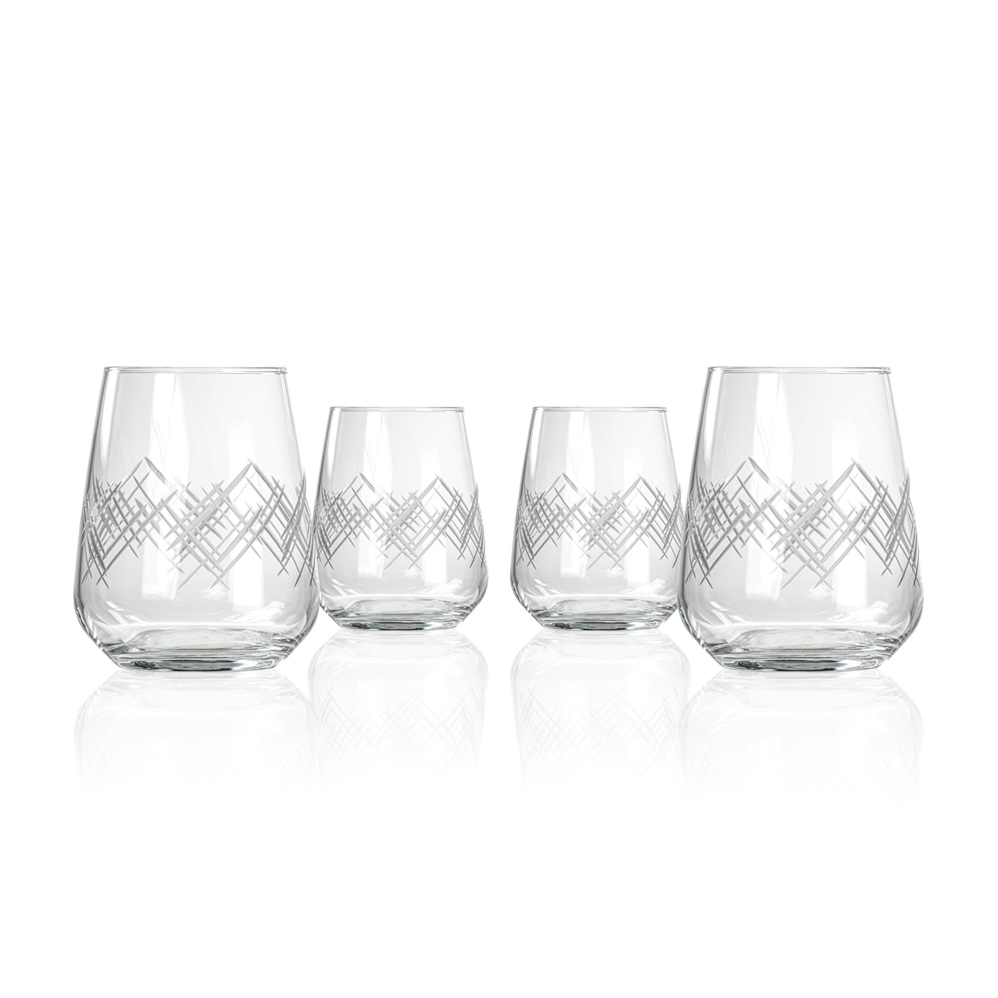 Godinger "Argyle" Set of 4 Stemless Wine Glasses | Ross-Simons