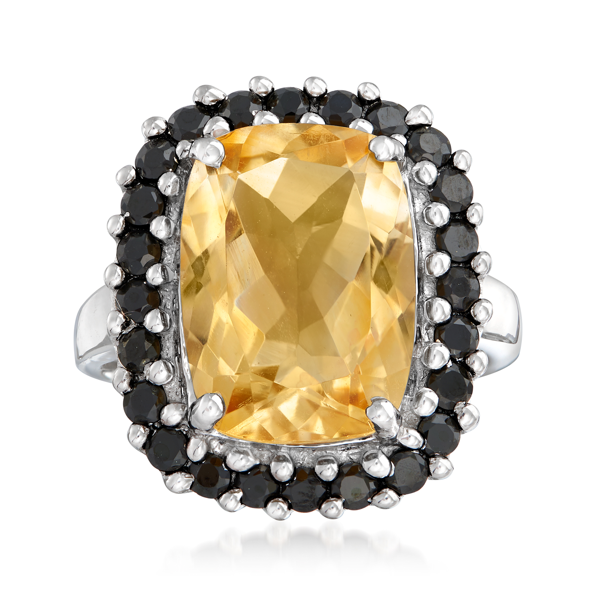 6.50 Carat Citrine and Black Spinel Ring in Sterling Silver | Ross-Simons